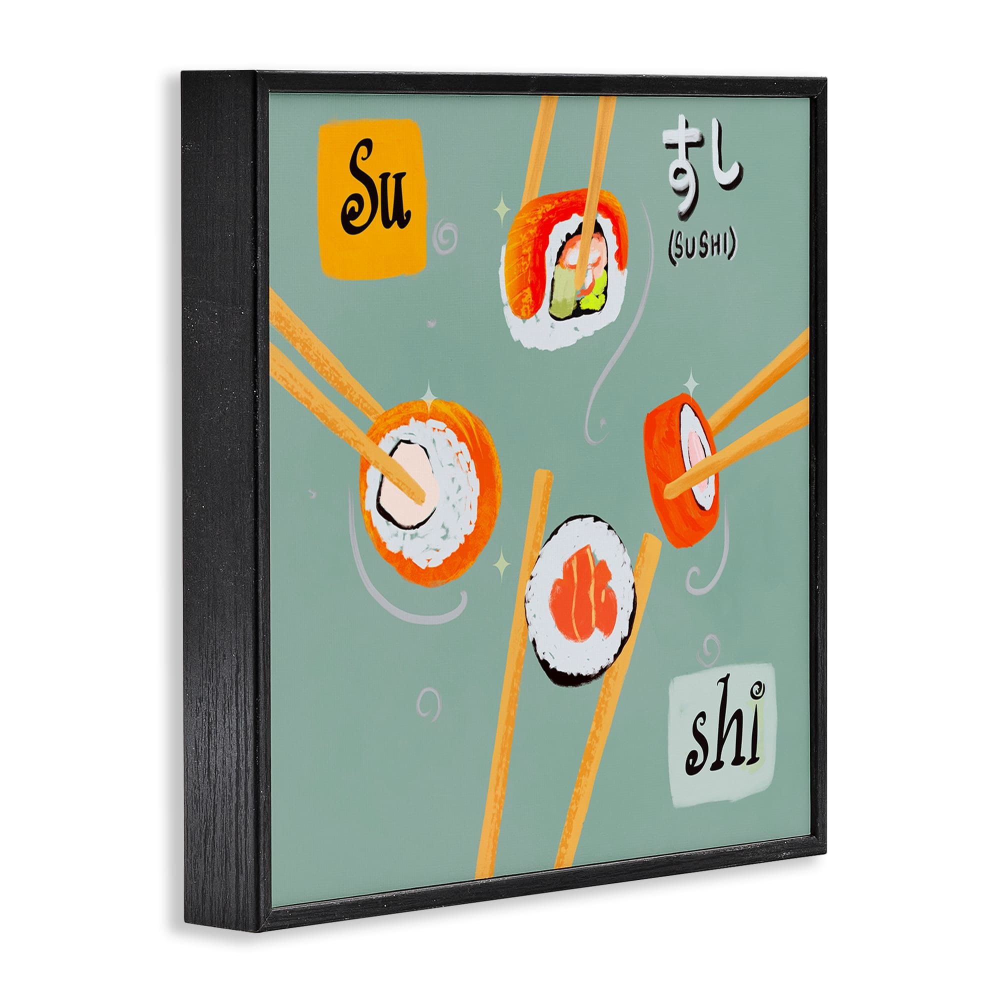 Stupell Industries Tasty Sushi Party Gathering Black Framed Giclee Art ...