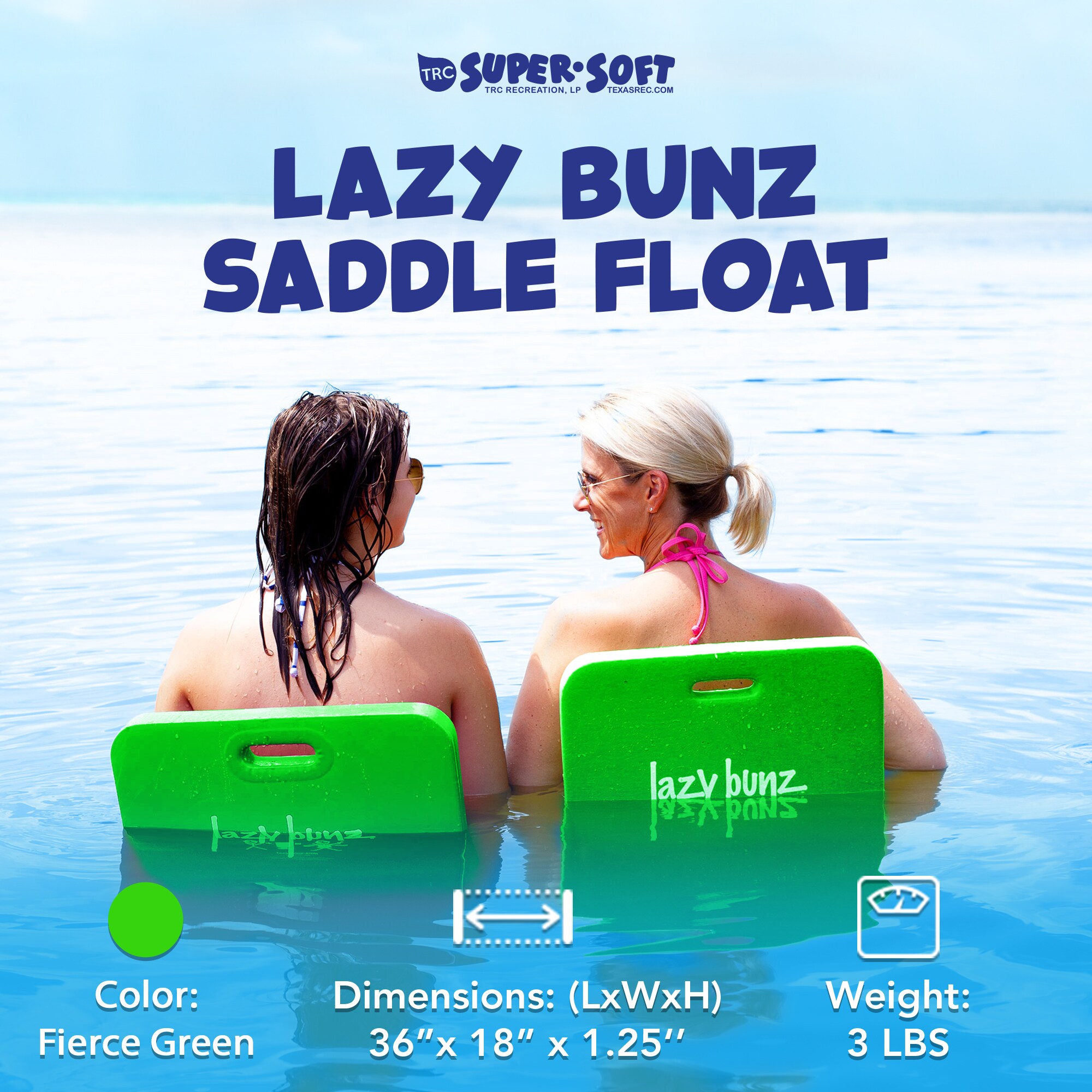 TRC Recreation Lazy Bunz Foam Saddle Swimming Lounger Pool Float in the ...