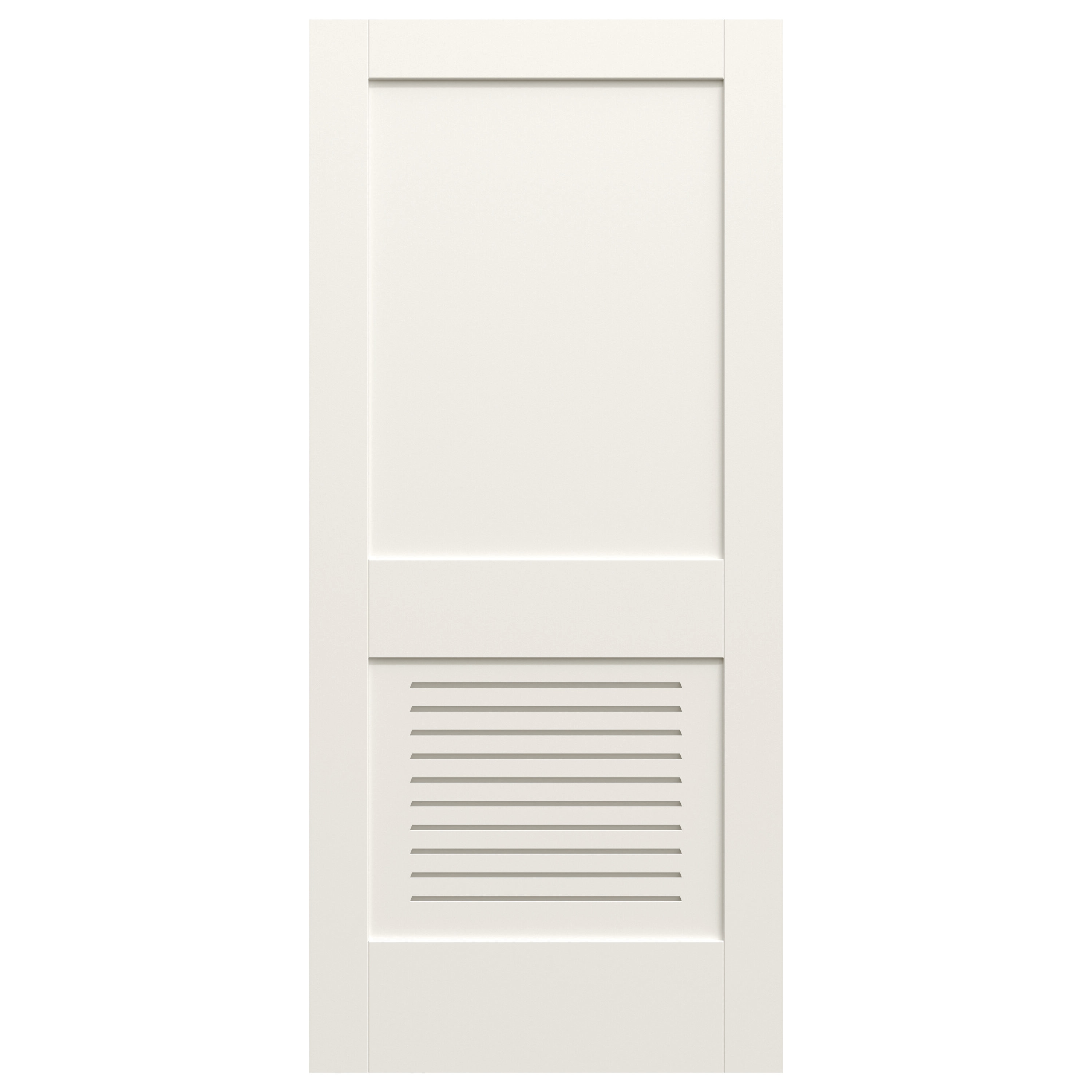 JELD-WEN Modern Ventilated Panel 36-in x 80-in Primed Louver Textured ...