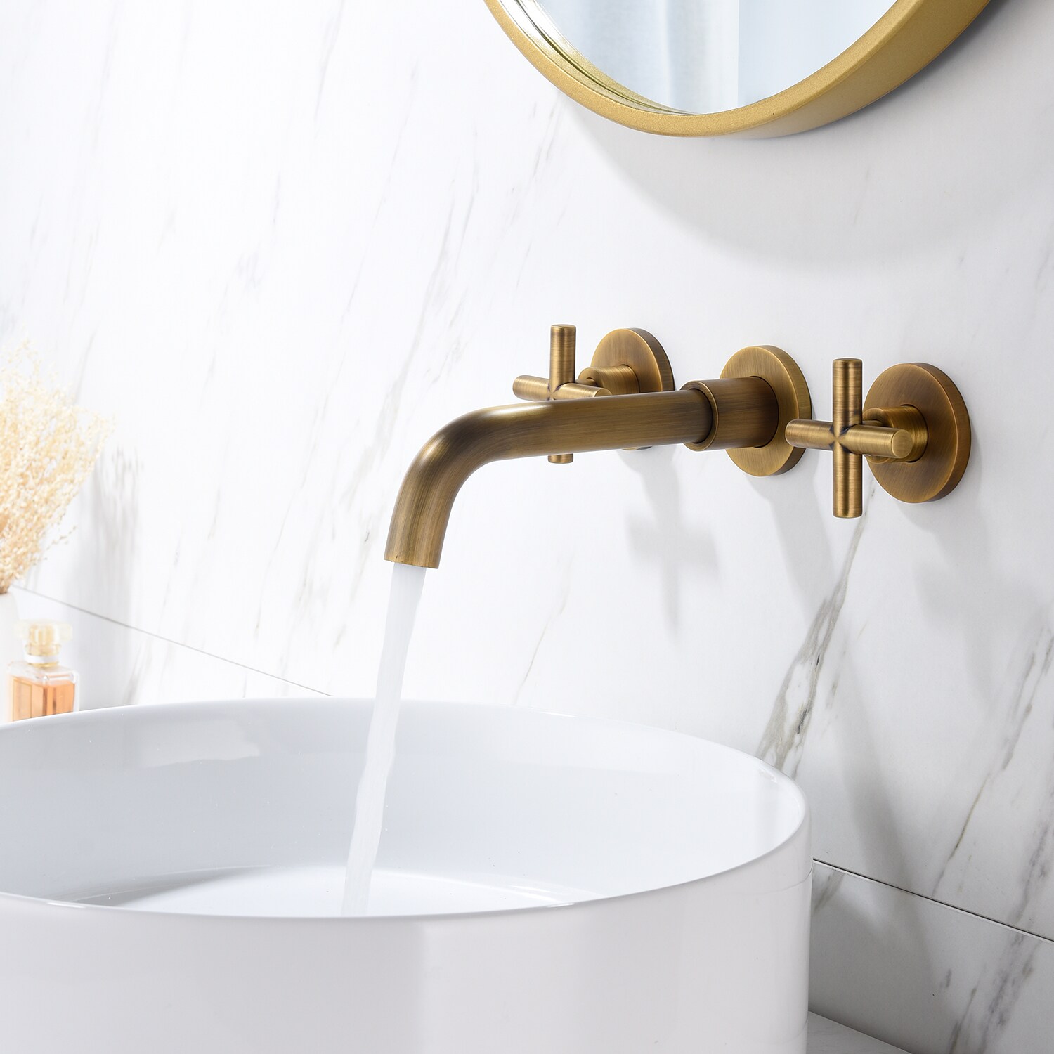 Tatayosi Bathroom Faucet Wall Mounted Bathroom Sink Faucet in the ...