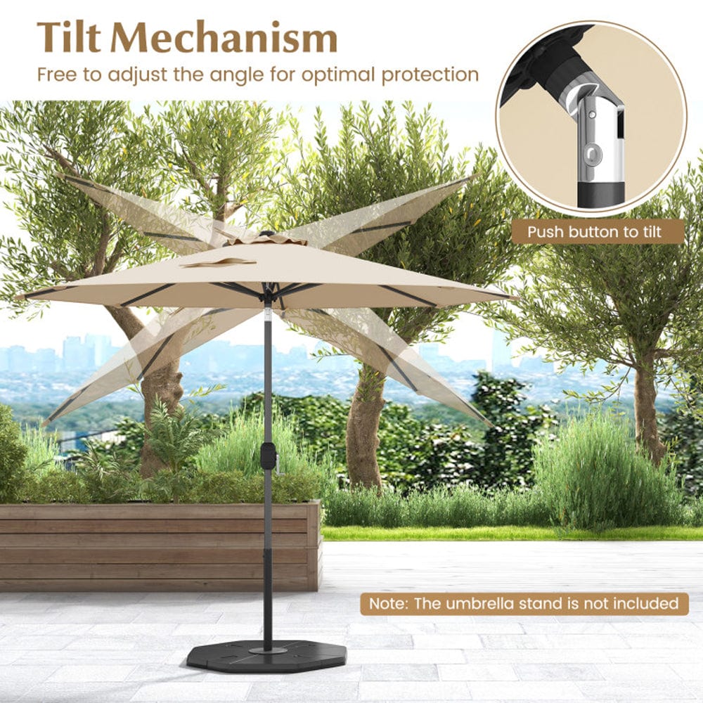 Boyel Living 9 ft.Outdoor Patio Umbrella with Crank in Beige in the ...