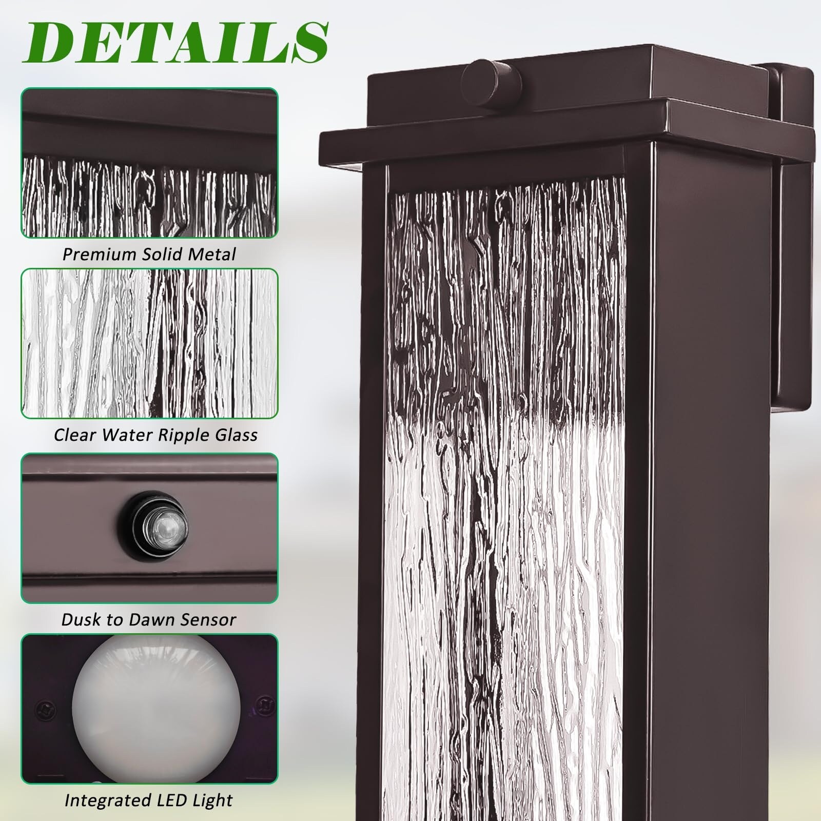AOIZGMY 16 Inch Oil Rubbed Bronze Dusk to Dawn LED Outdoor Wall Light ...