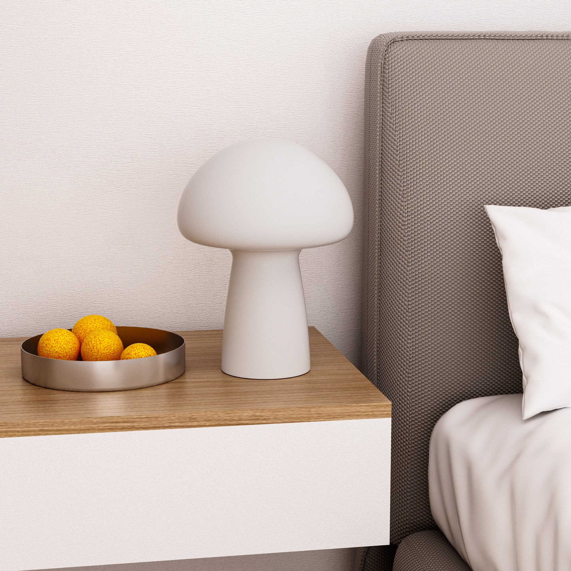 Dreamsidea 9-in Lumora Glass Mushroom Table Lamps Novelty Style Table ...