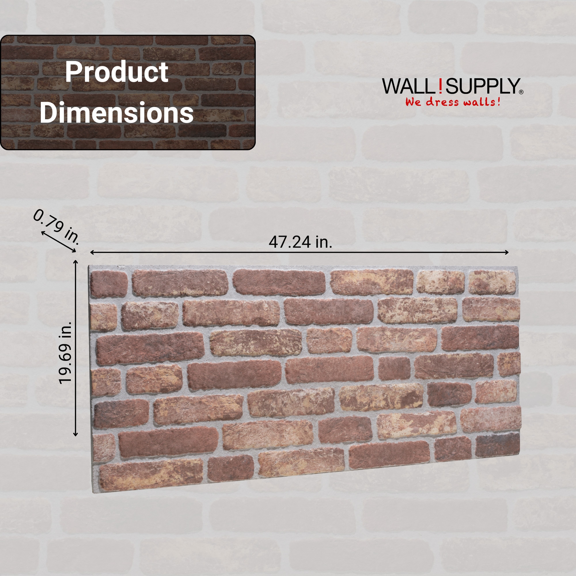 WALL!SUPPLY 79/100-in x 19-69/100-in x 47-24/100-in Rough Polyurethane ...
