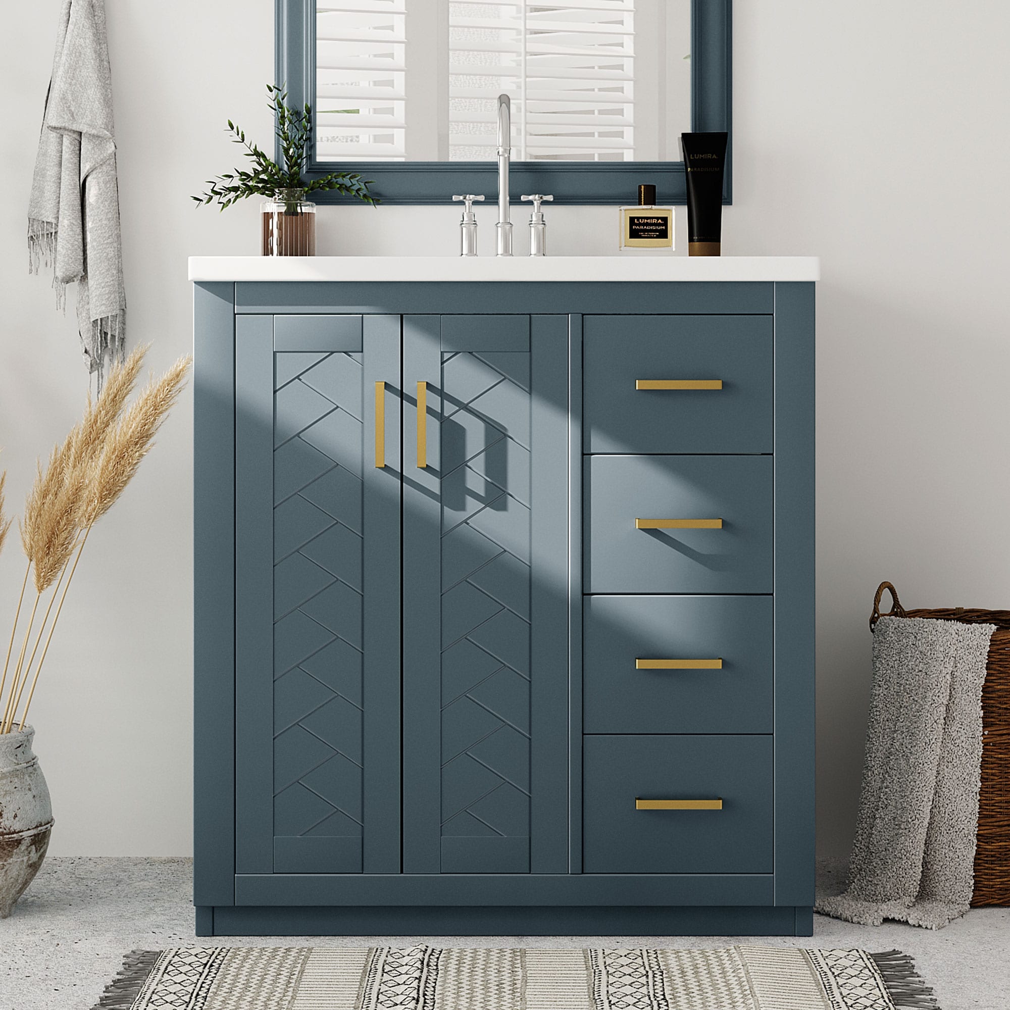 Tatayosi 30inch Freestanding Bathroom Vanity with Ceramic Sink Combo ...