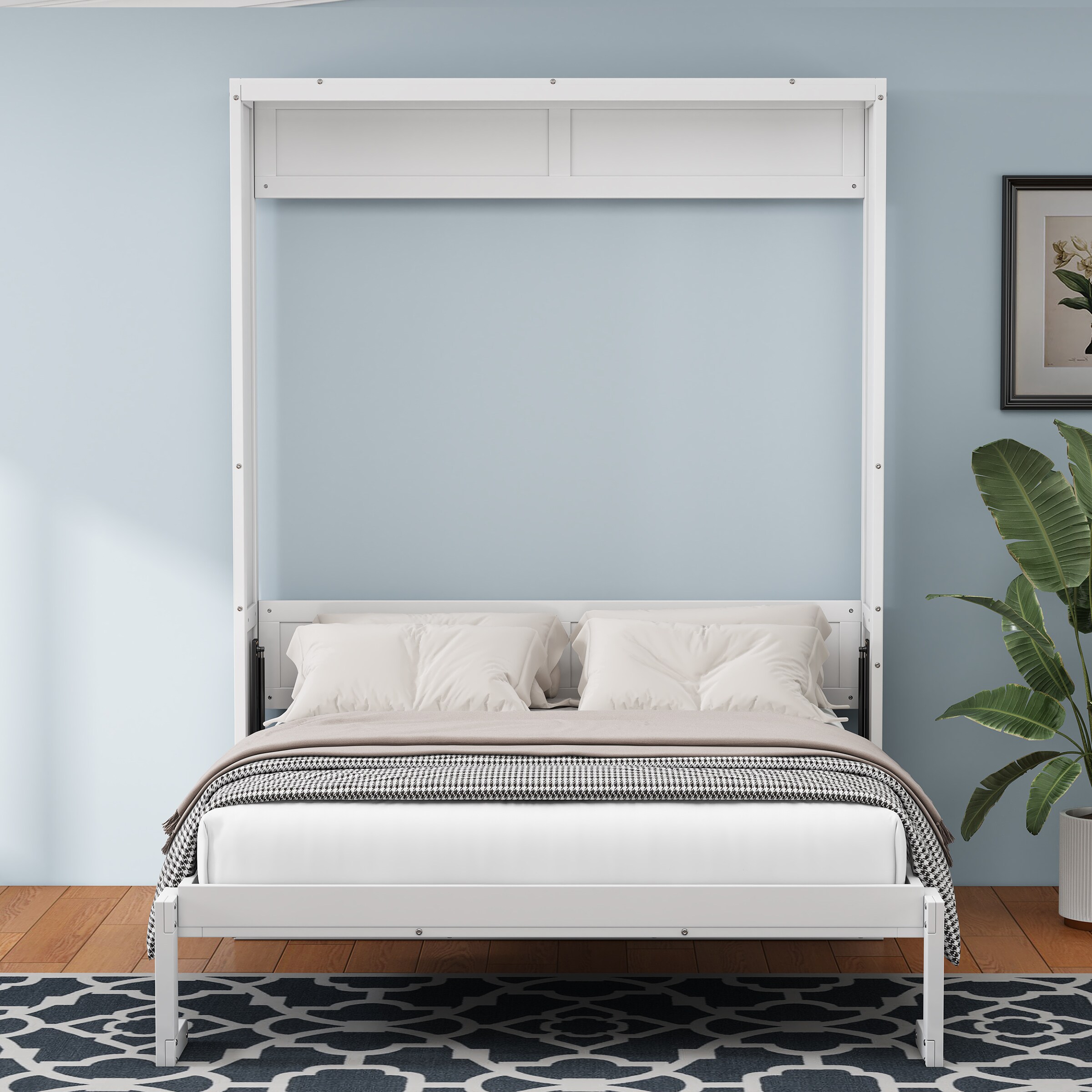 JIMSMAISON White Full Wood Murphy Bed in the Beds department at Lowes