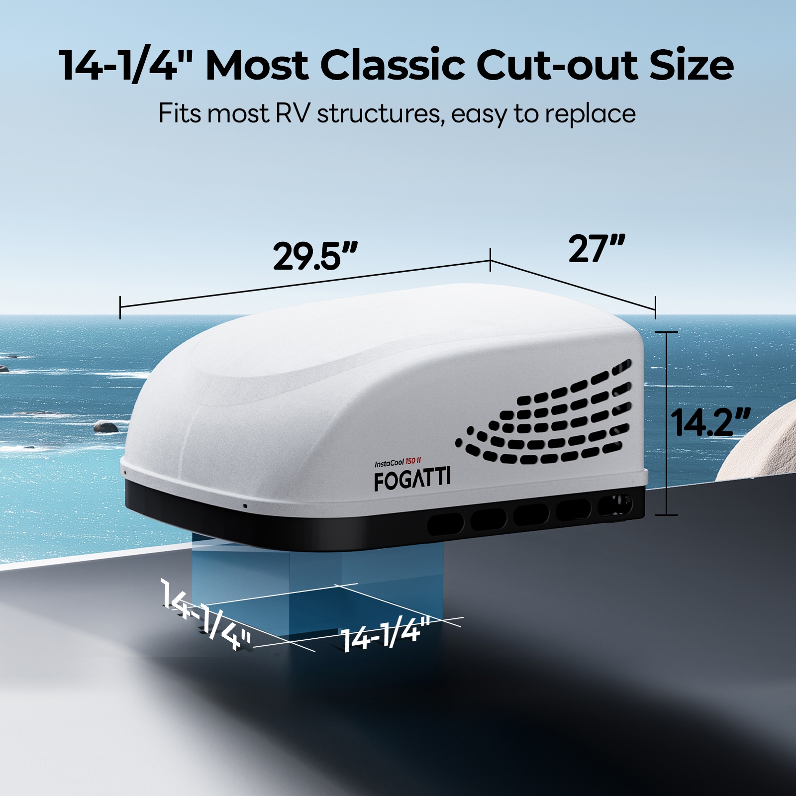 Fogatti RV Rooftop Air Conditioner 15000BTU, with Ducted Air ...