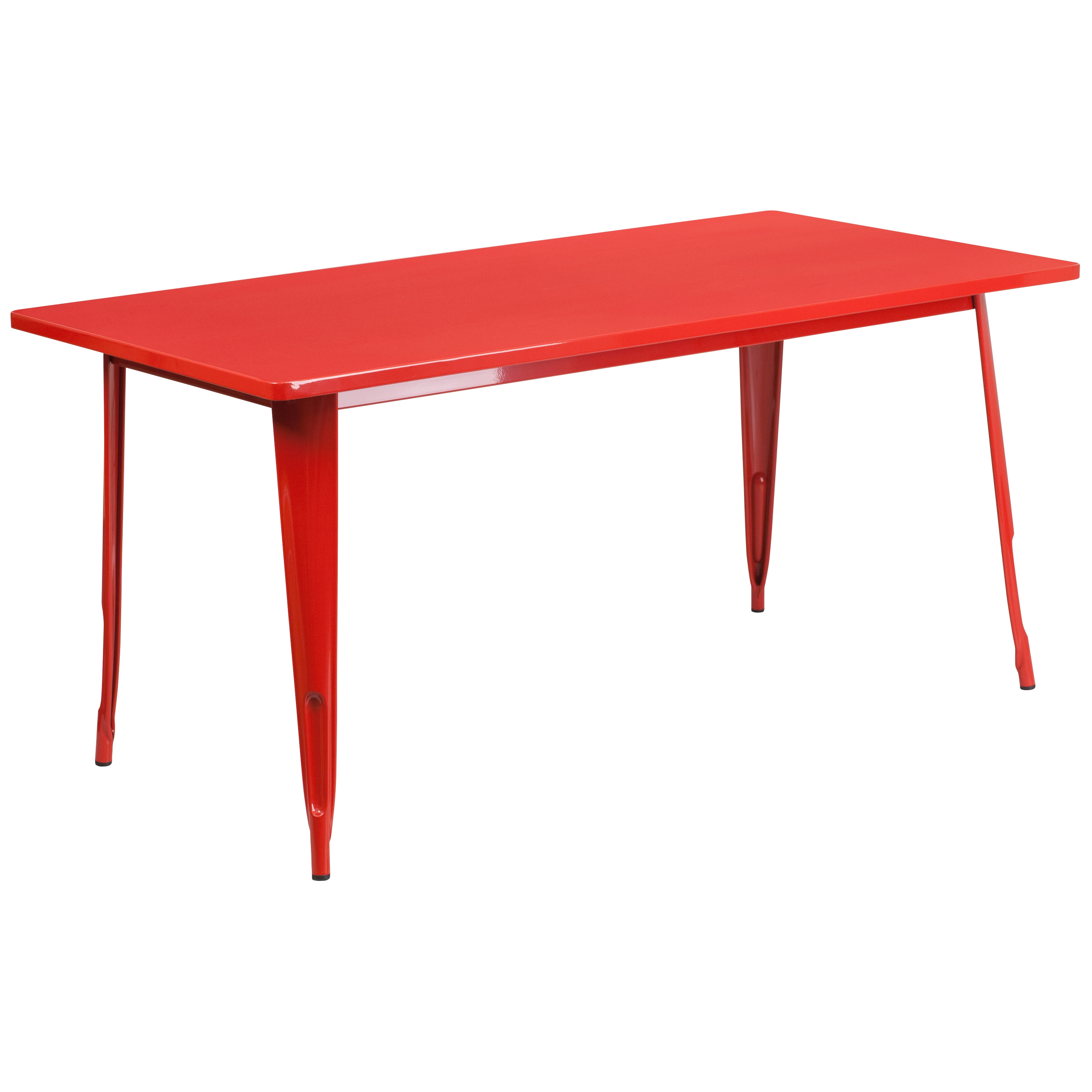 Emma + Oliver Commercial Grade 31.5-in x 63-in Rectangular Red Metal ...