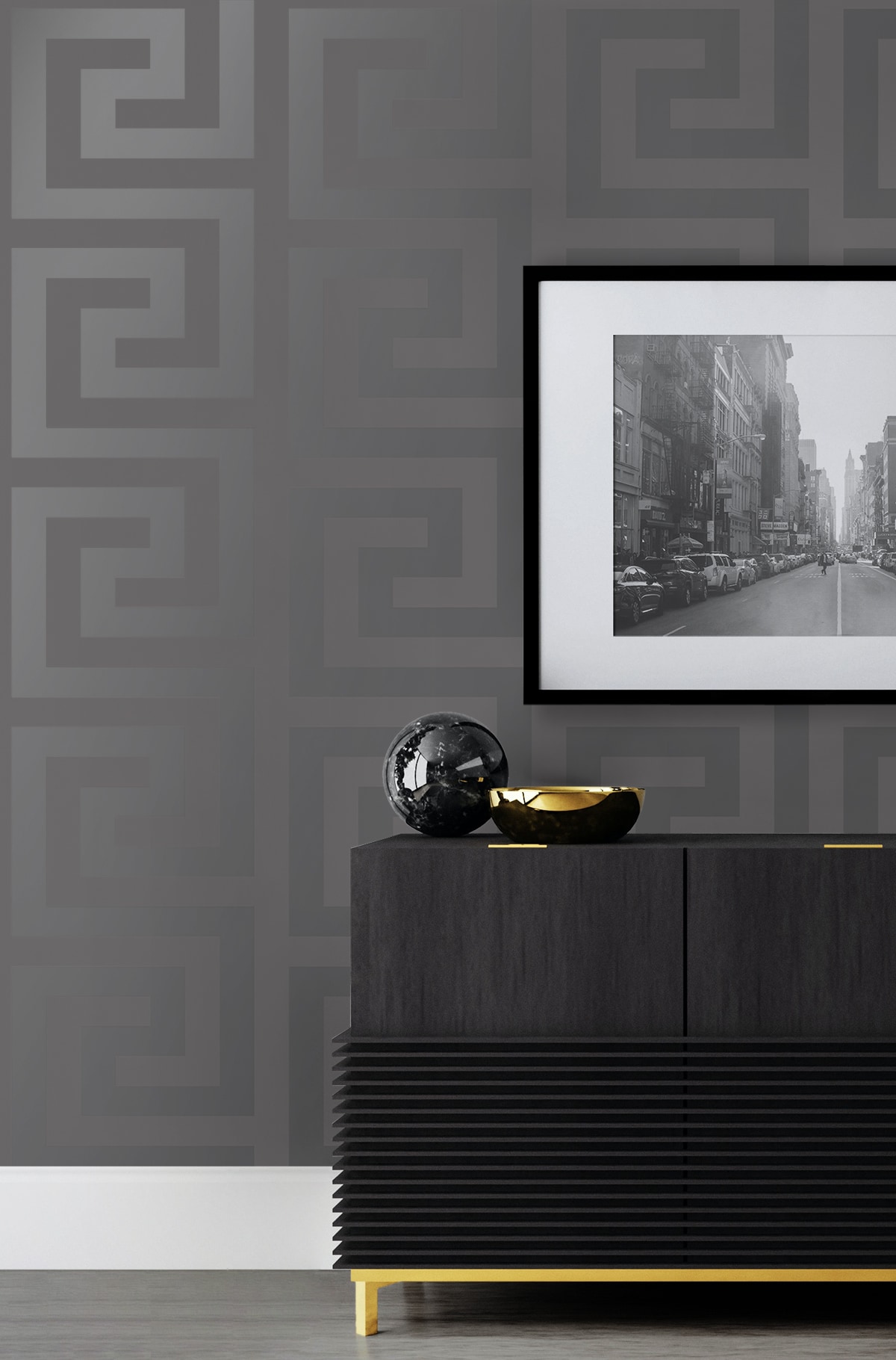 NextWall 31.35-sq ft Graphite Vinyl Geometric Self-adhesive Peel and ...