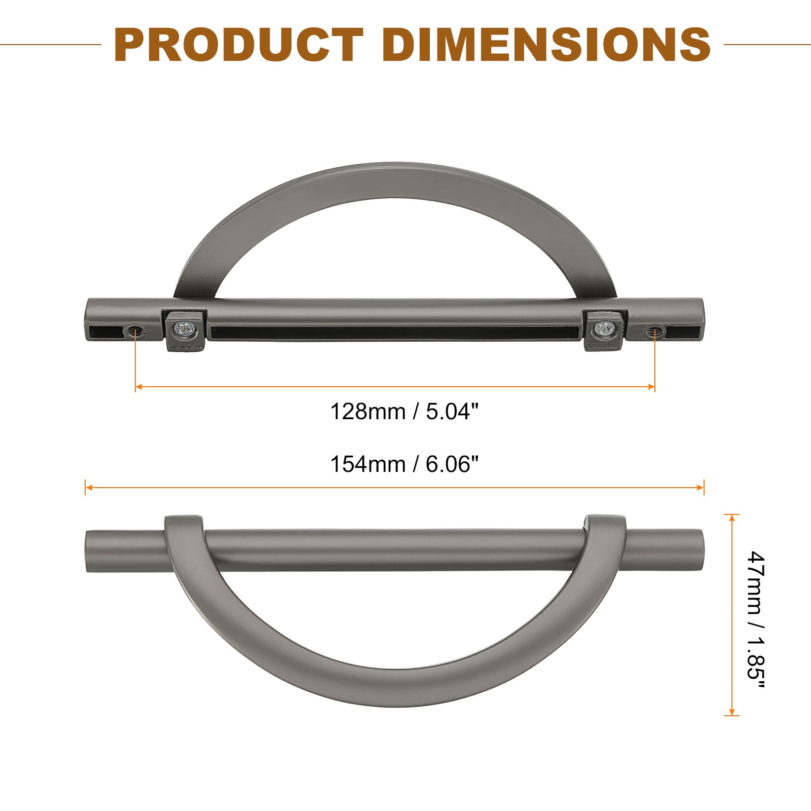 Unique Bargains 4 Pcs 5.04 Inch Kitchen Cabinet Handles Half Moon ...