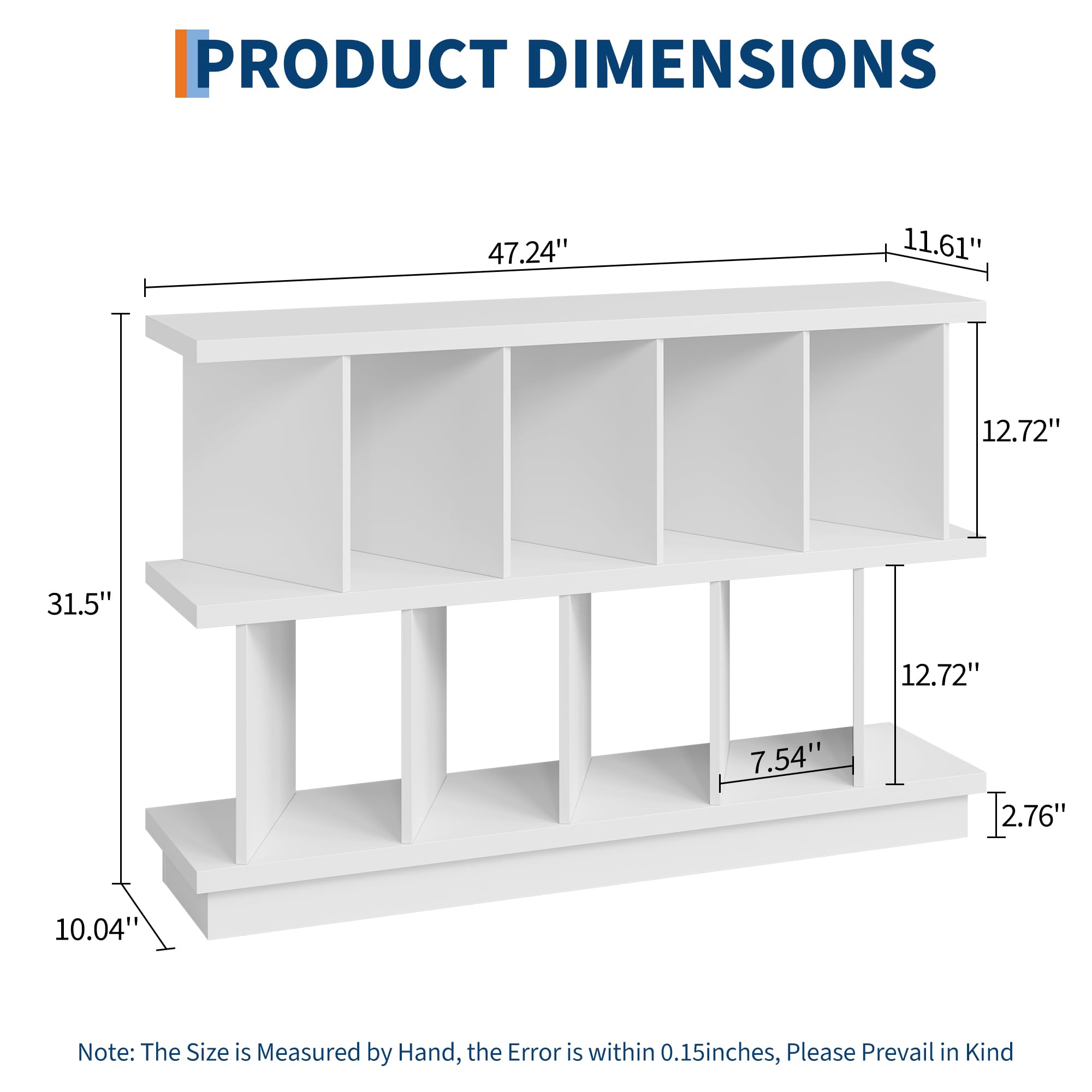 Garvee 8 Cube Low Bookshelf Bookcase Wooden TV Stand Cabinets with ...
