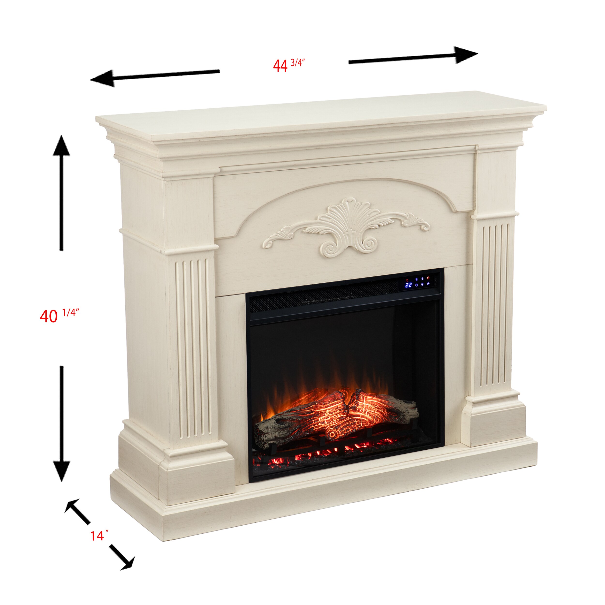 Safavieh Sicilian Touch Screen Electric Fireplace/Ivory in the Electric ...