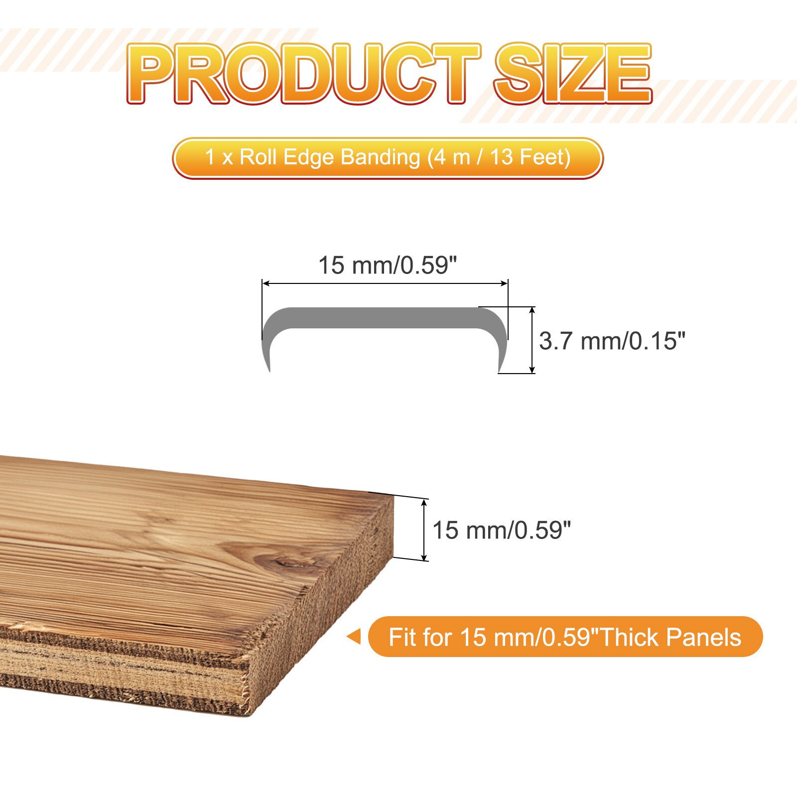 Unique Bargains TPE U-Shape Edge Banding Self Adhesive Flexible Veneer ...