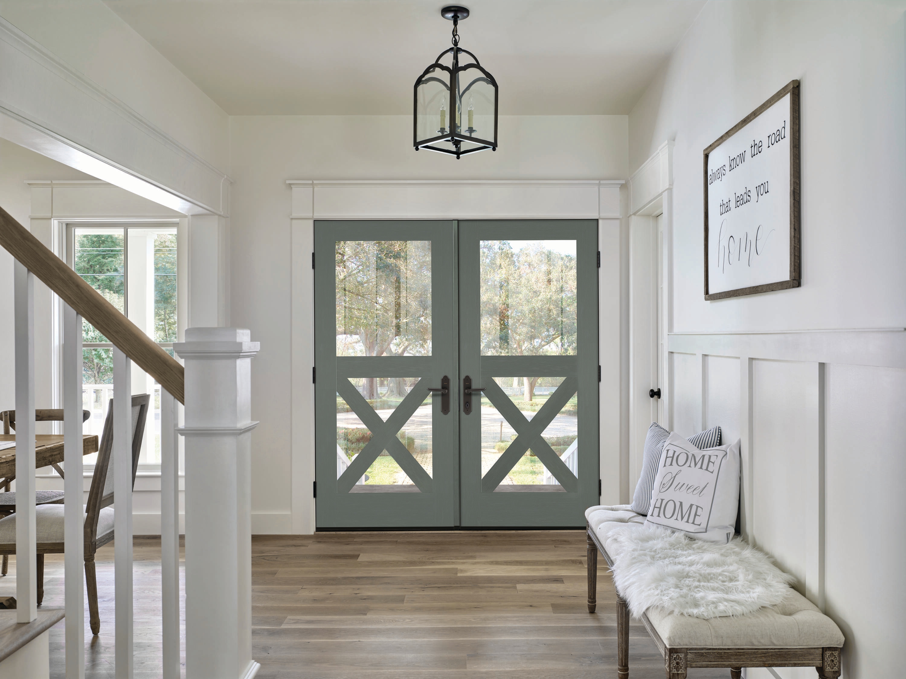 Therma Tru 36-in x 80-in x 4-9/16-in Fiberglass Full lite Left-hand ...