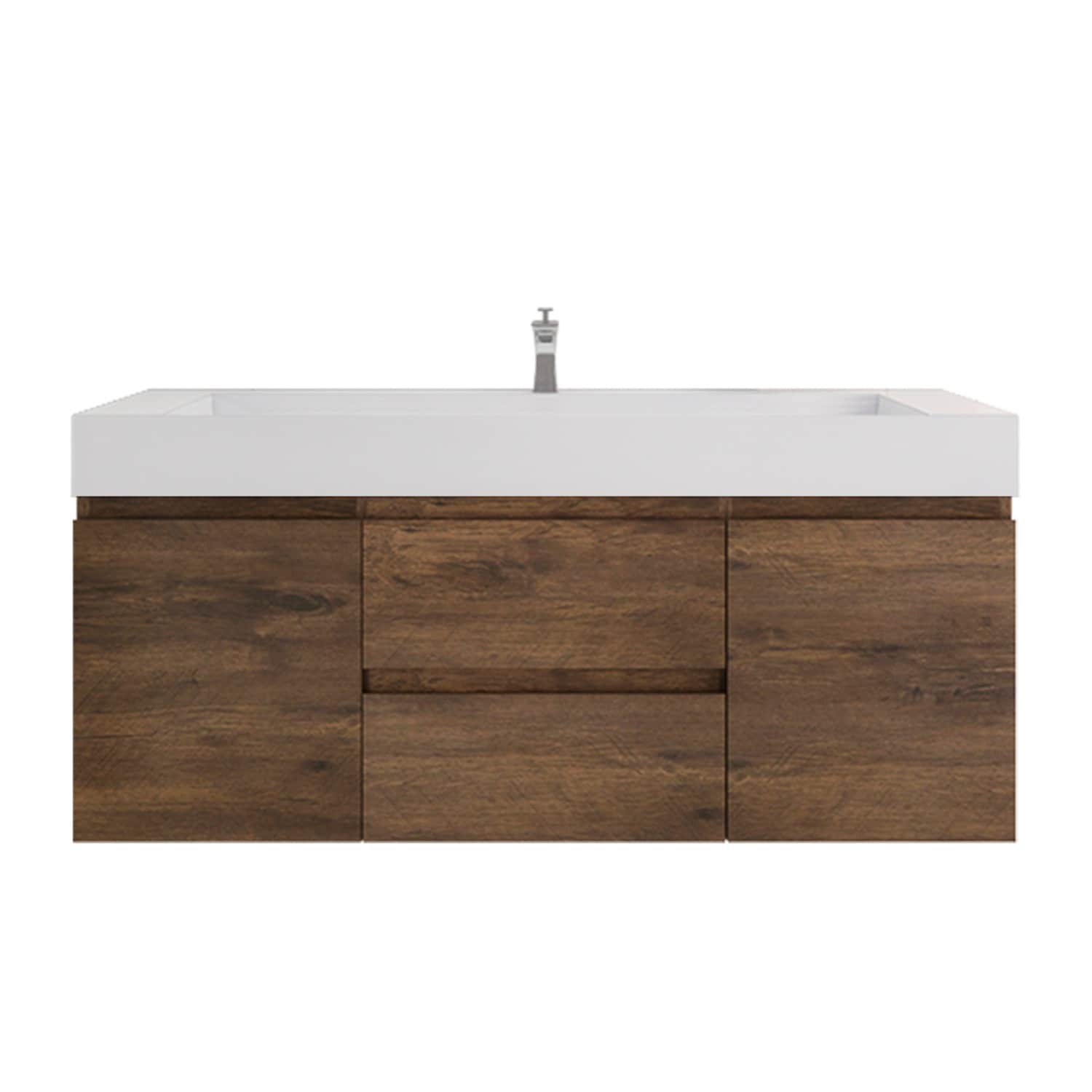 BV Better Vanity Monterey 60-in Rose Wood Single Sink Floating Bathroom ...