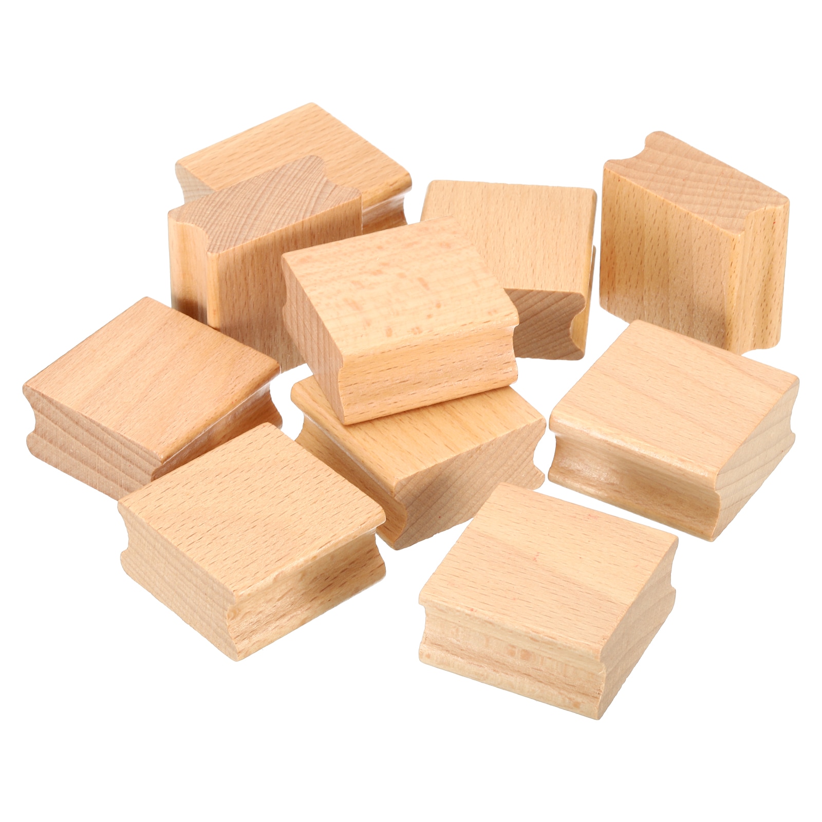 PATIKIL 40x40mm Blank Wood Rubber Stamp Mounts 20pcs Wooden Rubber ...