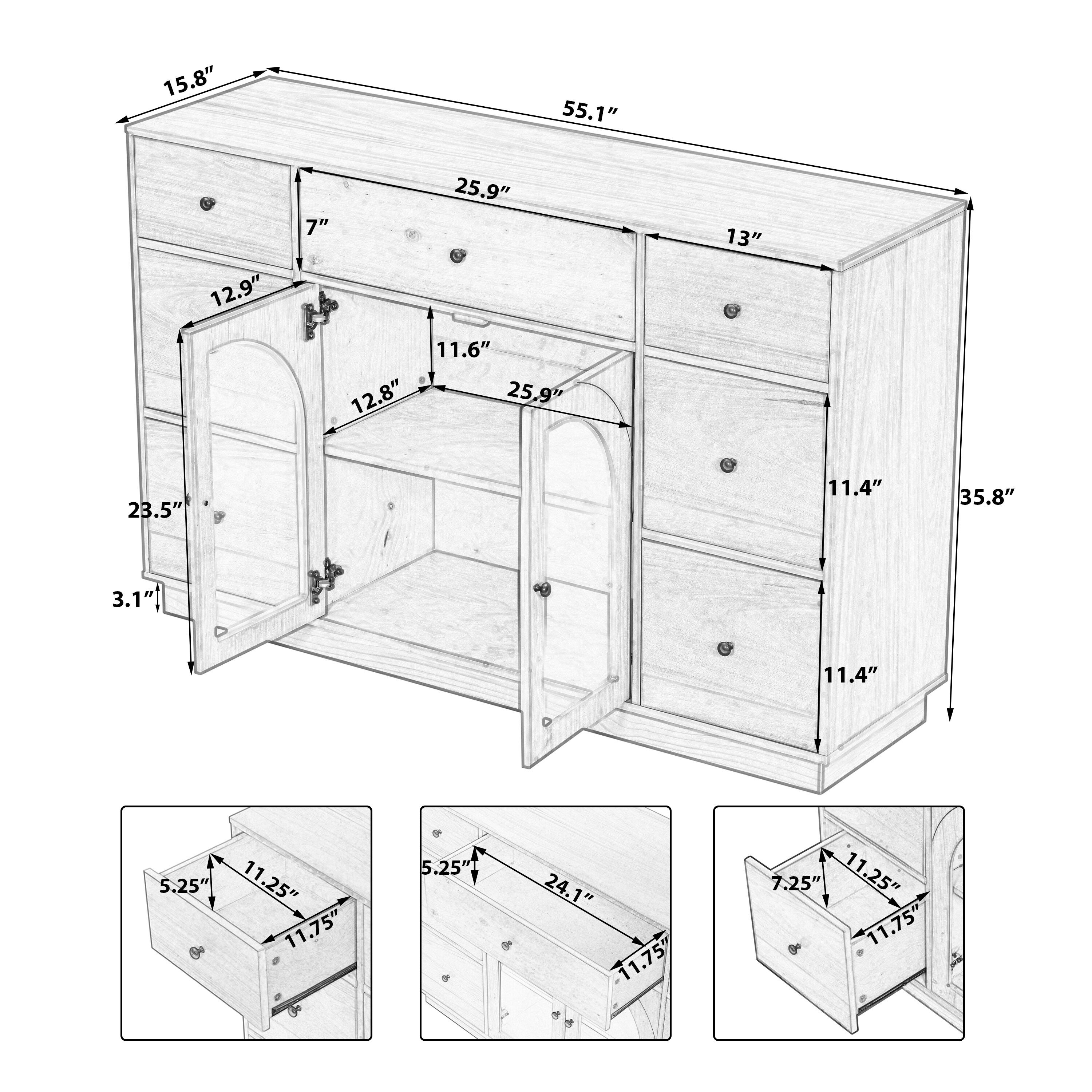 Huluwat Cabinet with storage for living and dining room entrance large ...