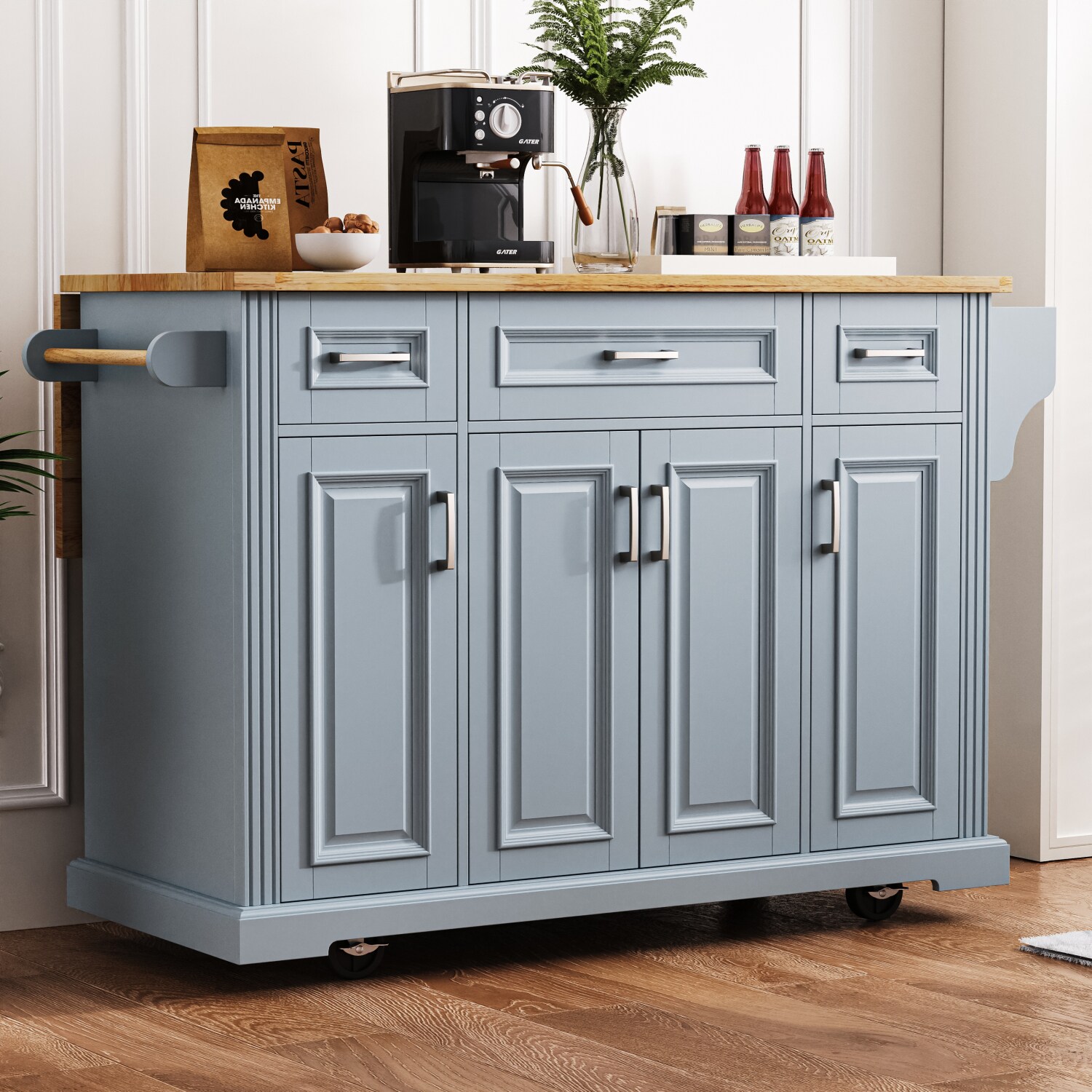 Streamdale Furniture Streamdale 54in Kitchen Island with Drop Leaf ...