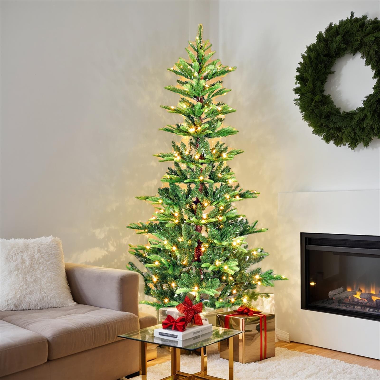 Choco Moon Artificial 5ft Green LED lit Christmas Tree with 502PE PVC ...