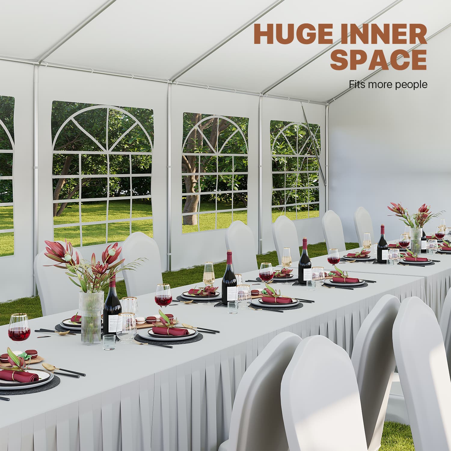 Sunmthink 40x20 Waterproof Party Tent Canopy Outdoor Event Tent with ...