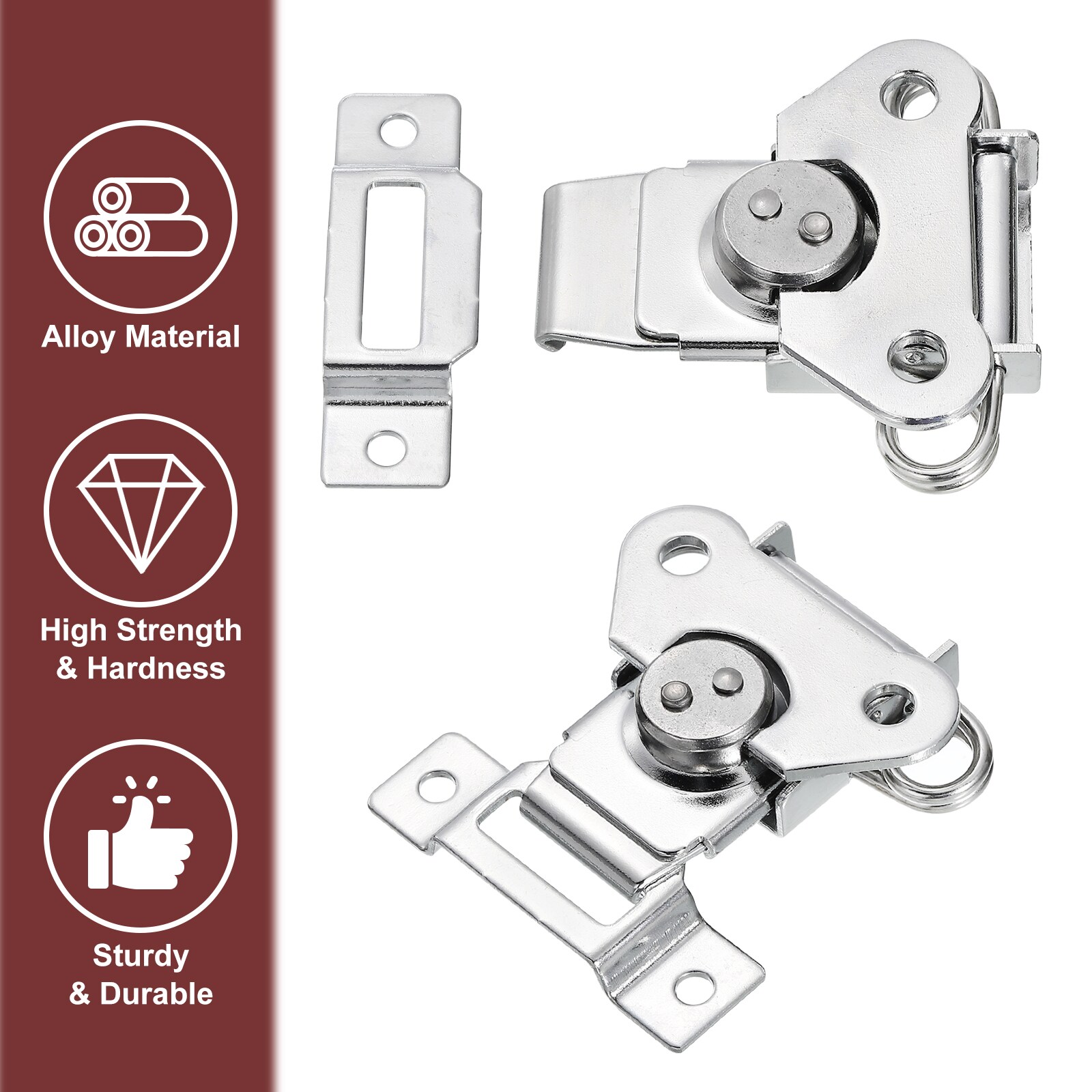 Unique Bargains 2pcs Butterfly Twist Latch 2.8 Inch Alloy Spring Loaded ...