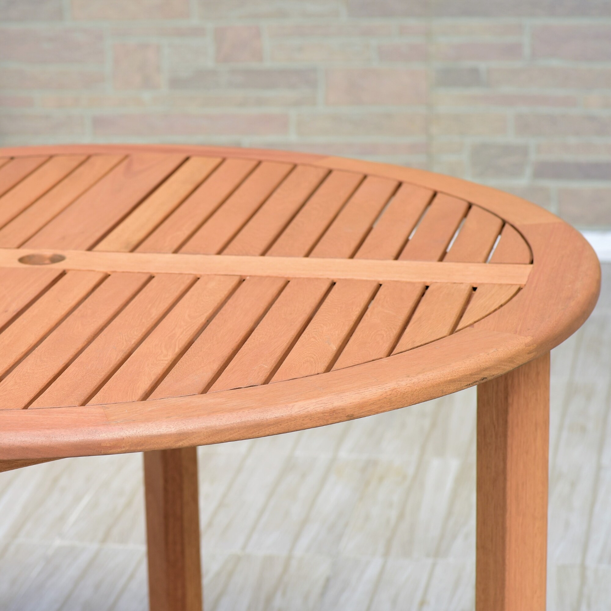 Amazonia 5 -Piece wood Patio Dining Set Wood Round Table with 4 ...