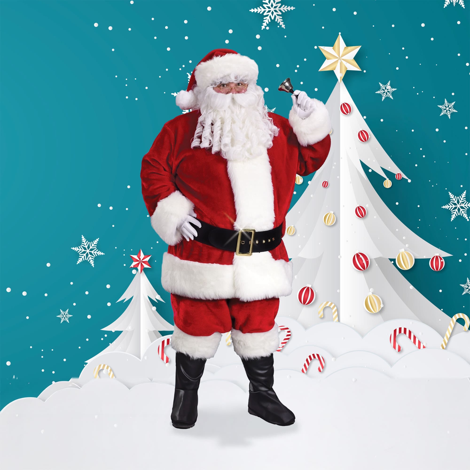 Fun World Red and White Regency Plush Santa Claus Unisex Adult ...