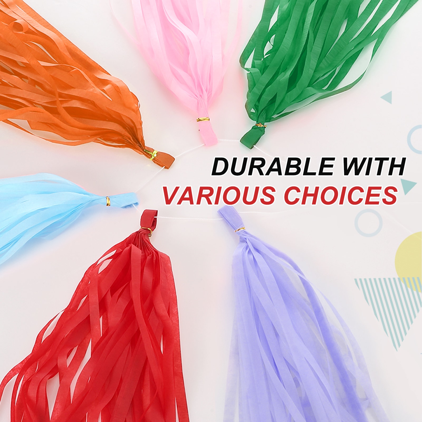 Unique Bargains 20pcs Tassel Garland Banner Tissue Paper for Streamers ...