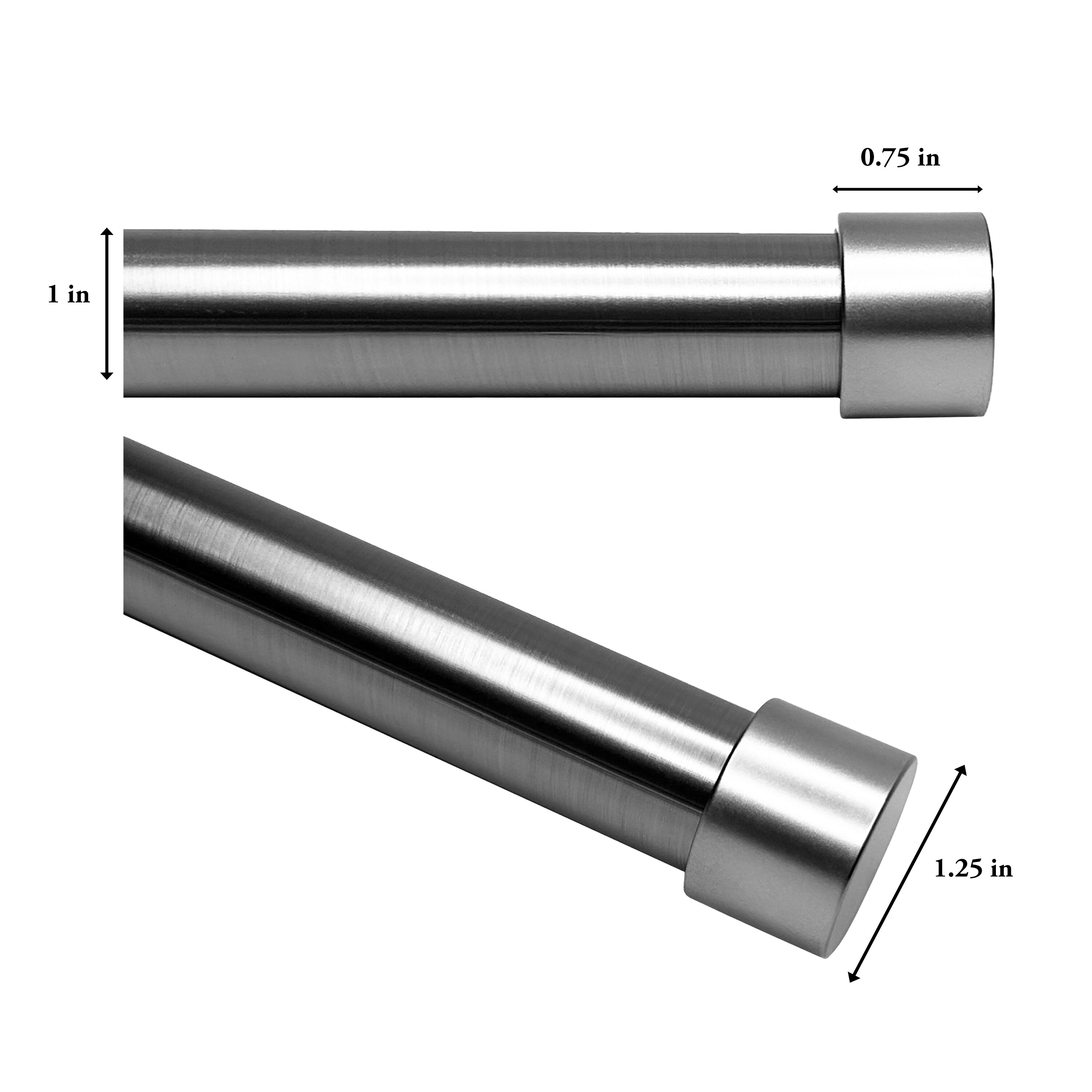 Versailles Home Fashions 72-in to 144-in Black Steel Single Curtain Rod ...