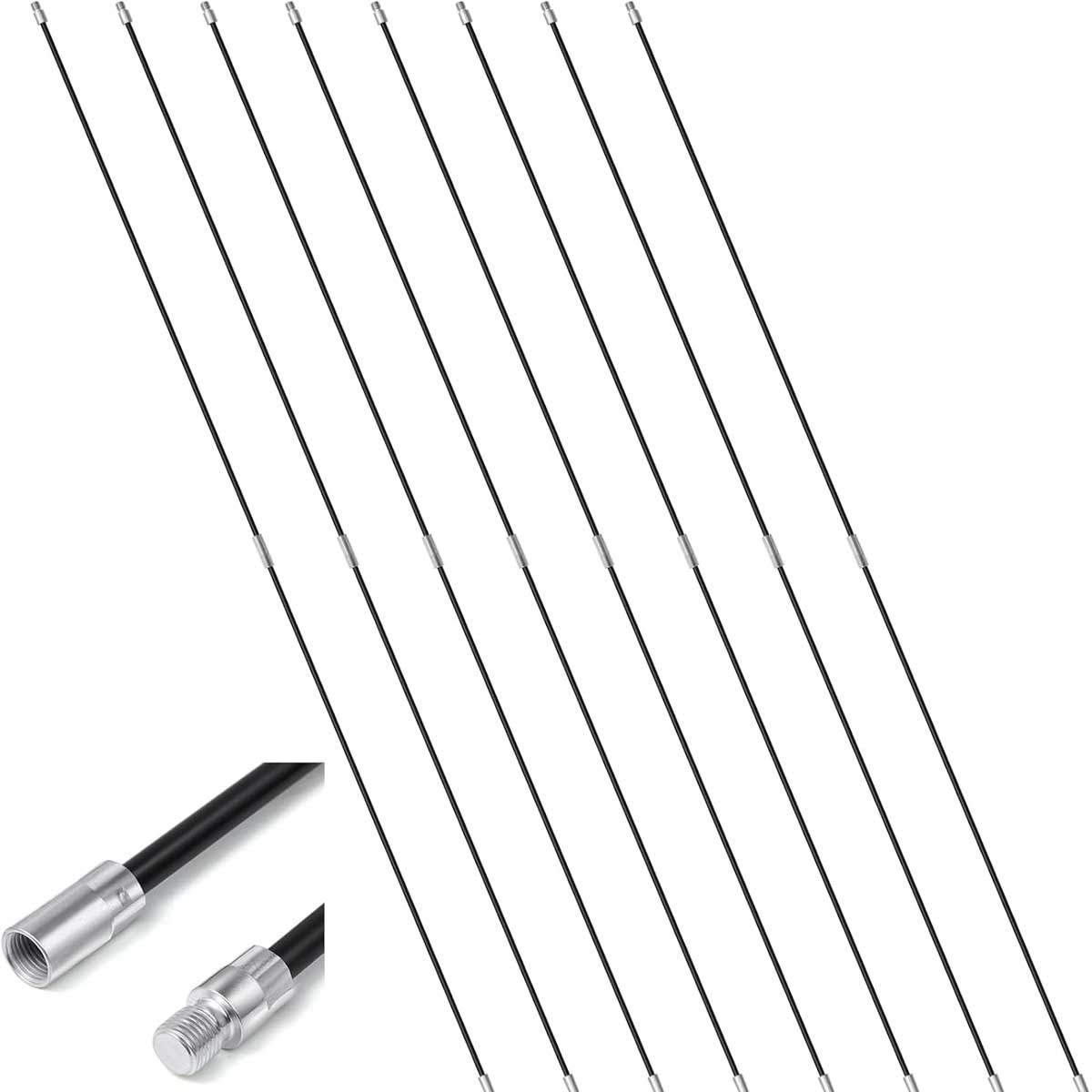 Aoibox 8 Pcs 24 ft Fiberglass Chimney Rod Kit Extension Rod Total ...