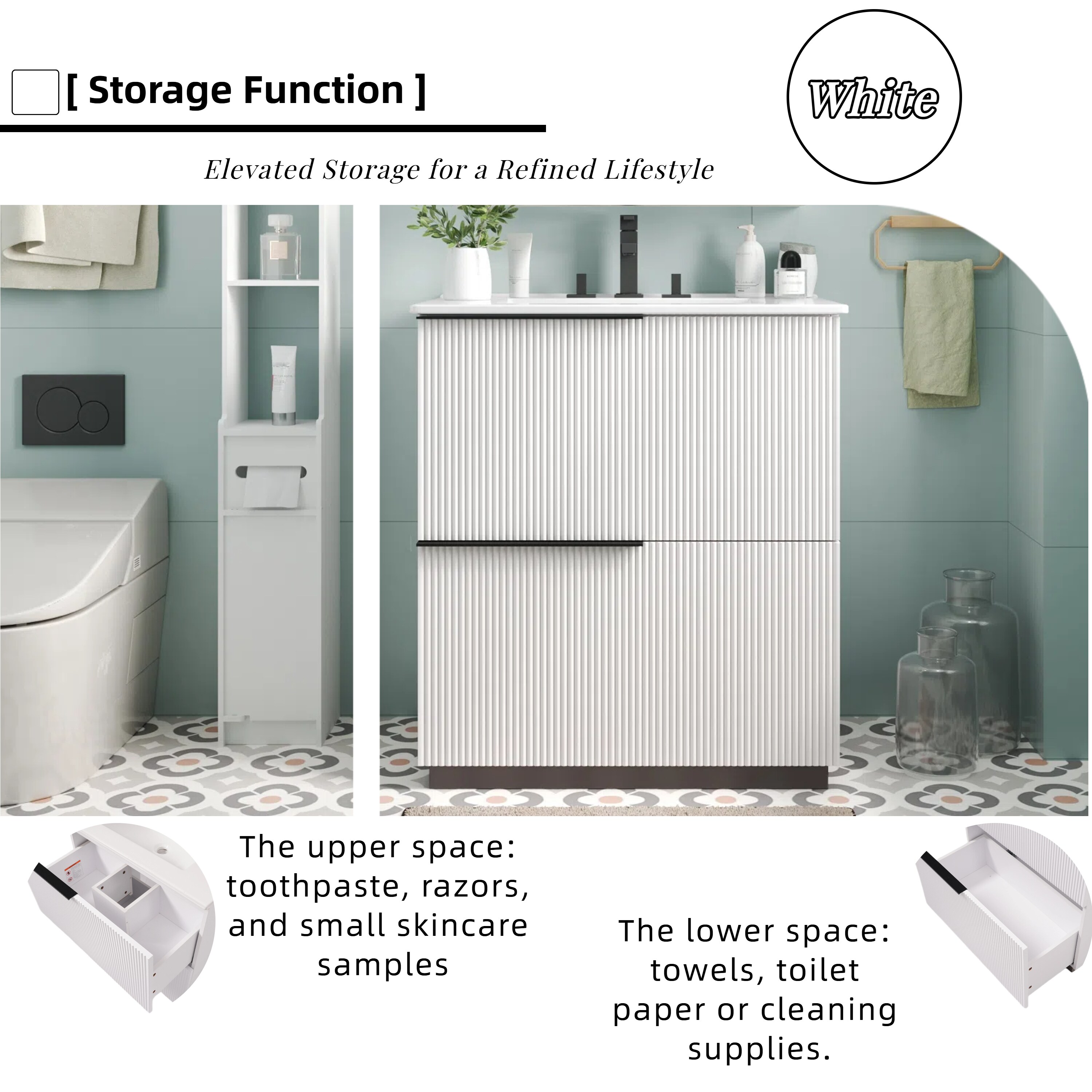 ModernLuxe Assembly Required 30inch Bathroom Vanity with Ceramic Sink ...