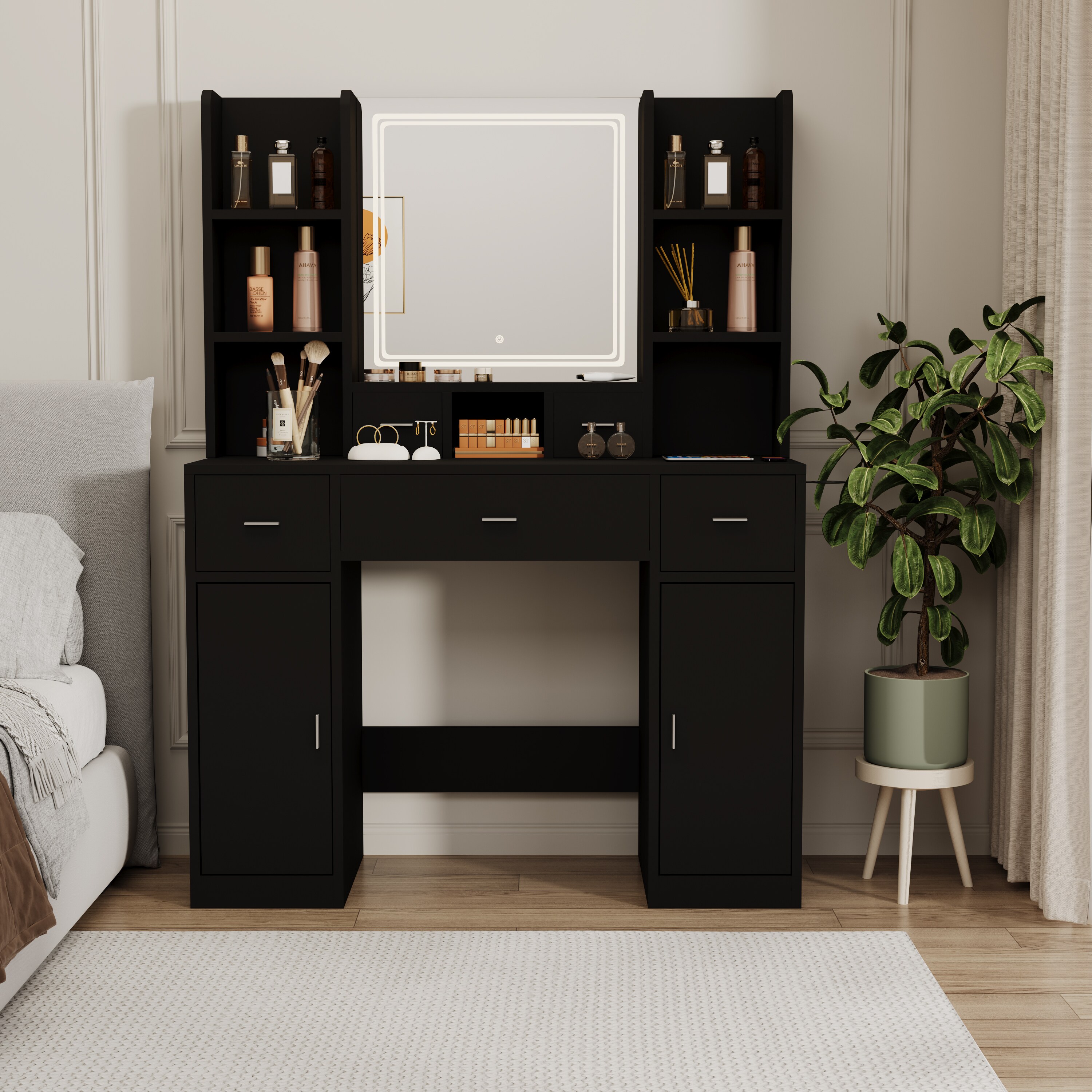 LOVMOR Newly designed smart mirror dressing table with drawers and ...