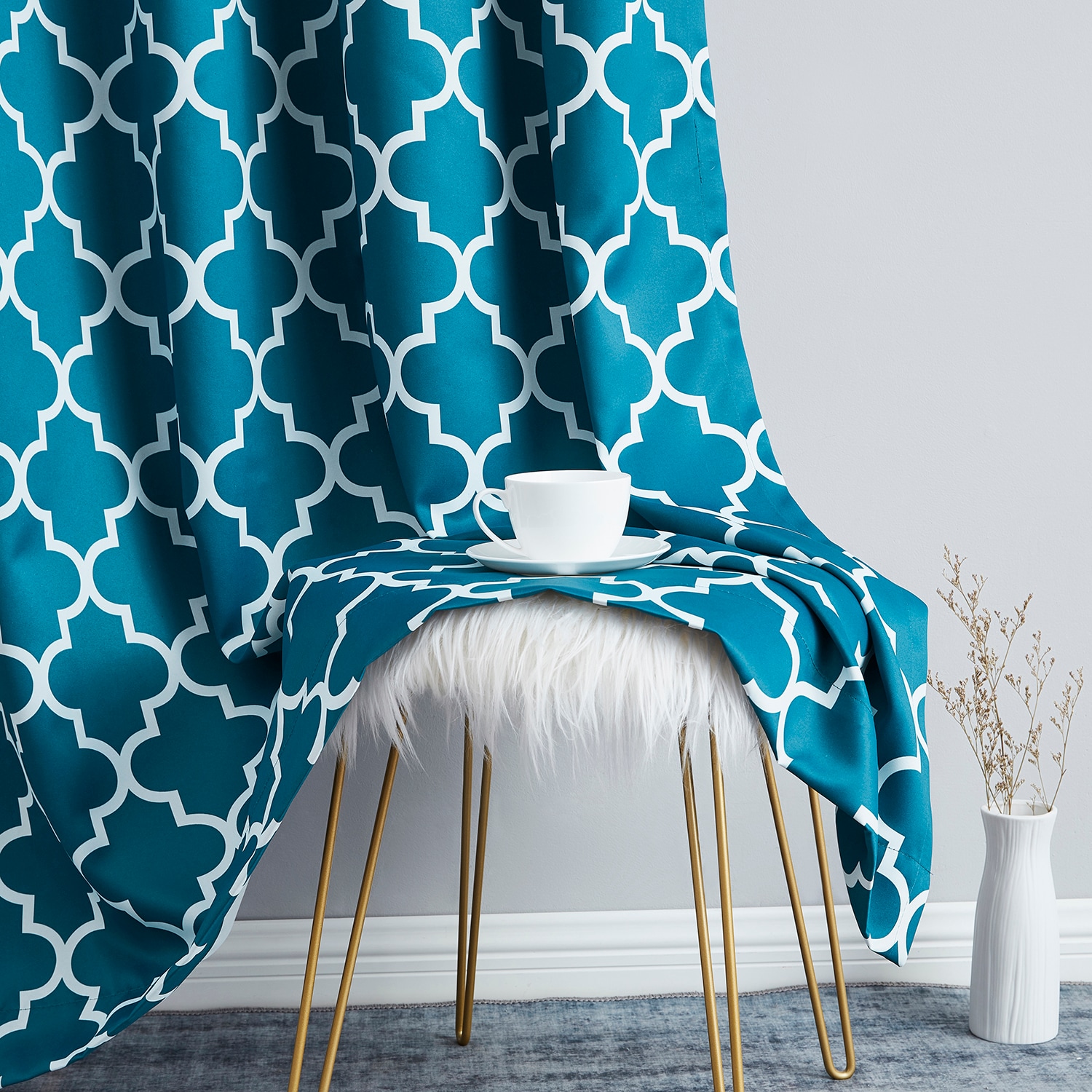 HLC.me Royal Lattice Decorative Room Darkening Grommet Window Drapes ...