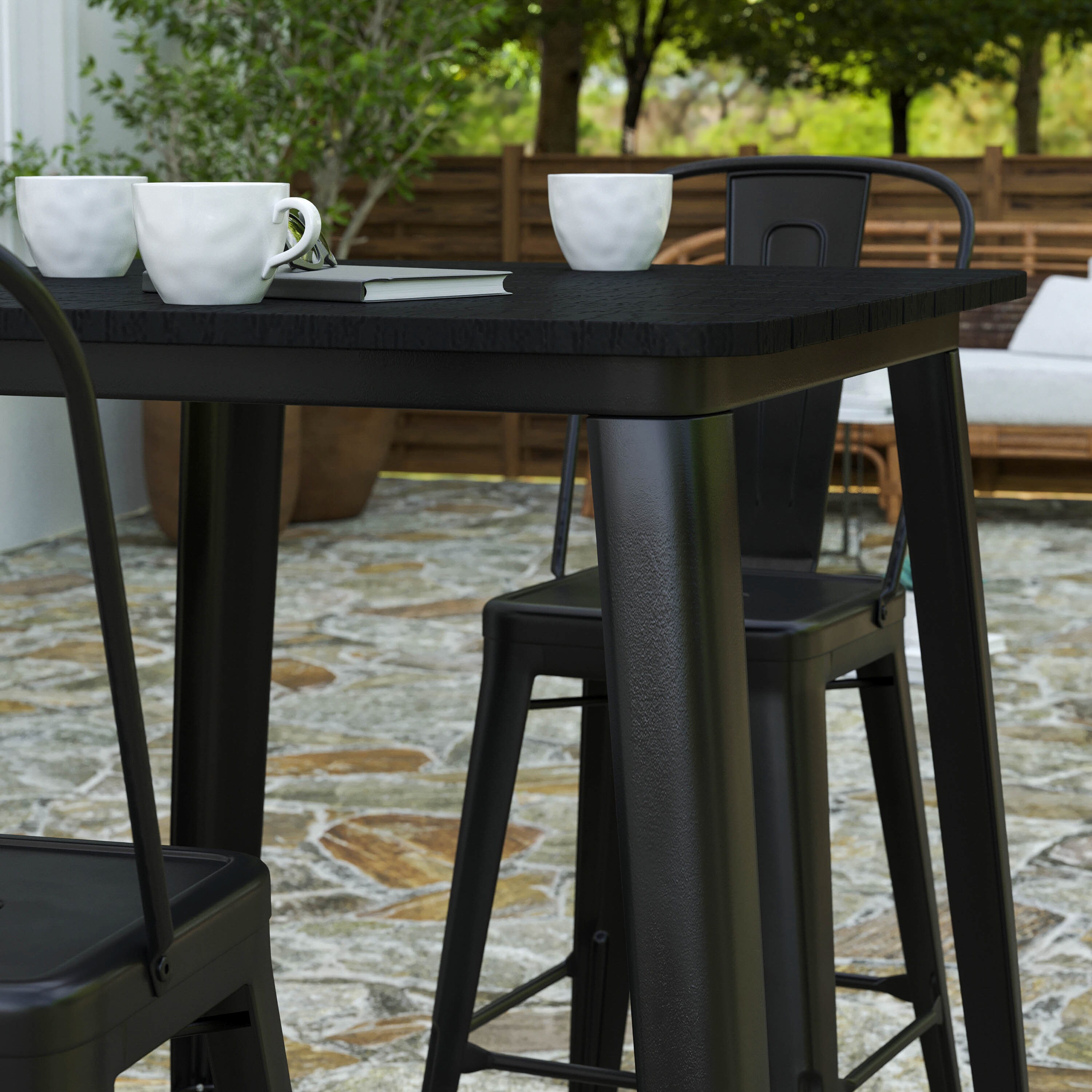 Merrick Lane Dryden Indoor/Outdoor Bar Top Table; 31.5-in Square All ...