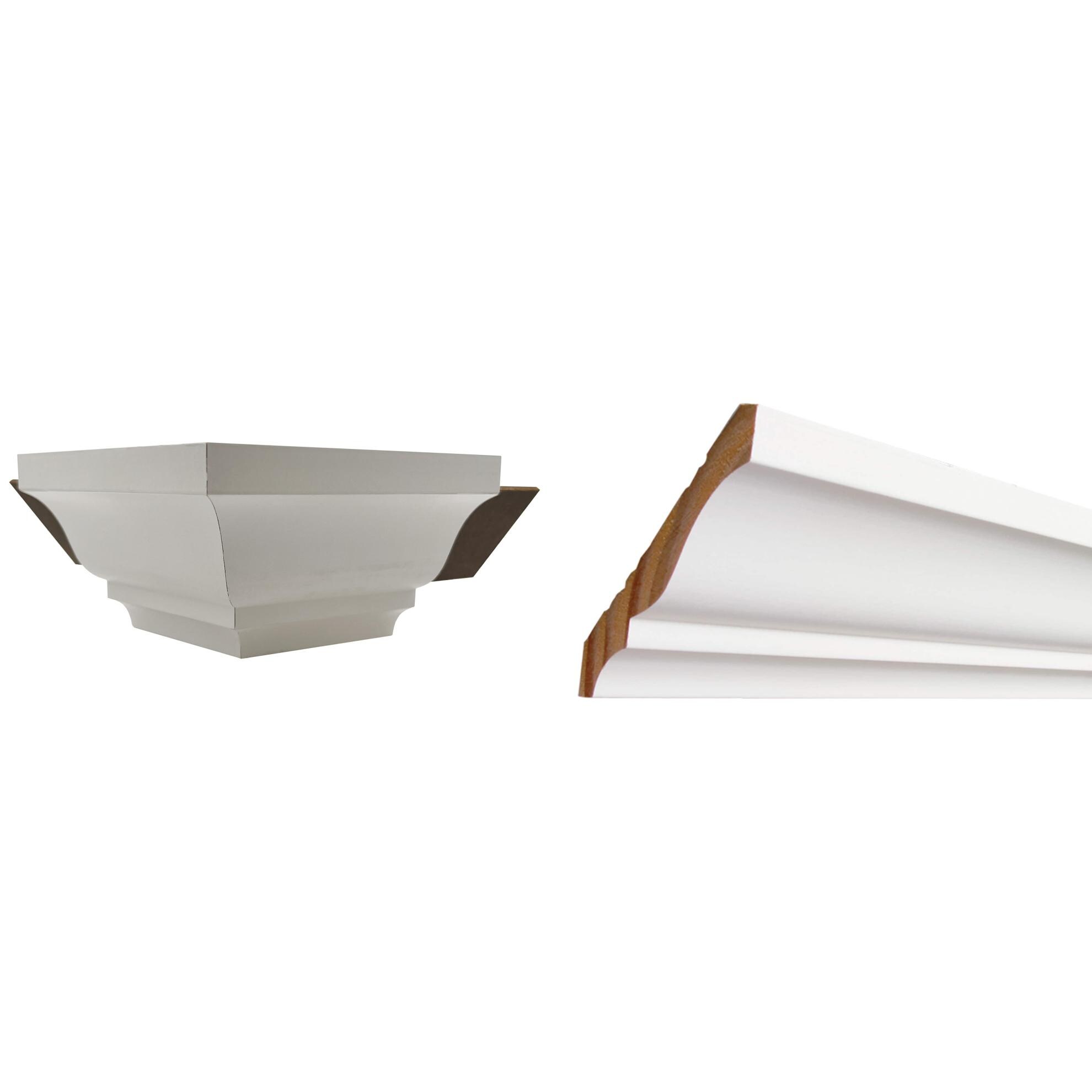 Shop Painted L49 Pine Corner Block and MDF Crown Moulding Pair at Lowes.com