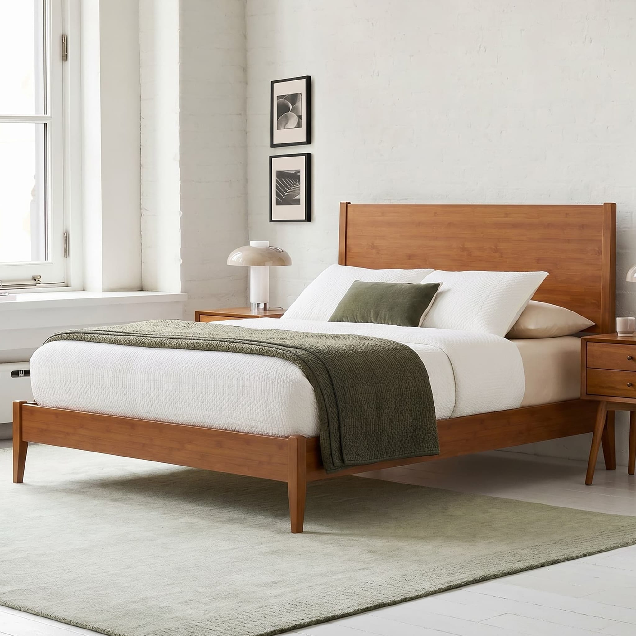 ModernLuxe Assembly Required MidCentury Modern Solid Bamboo Wood King ...