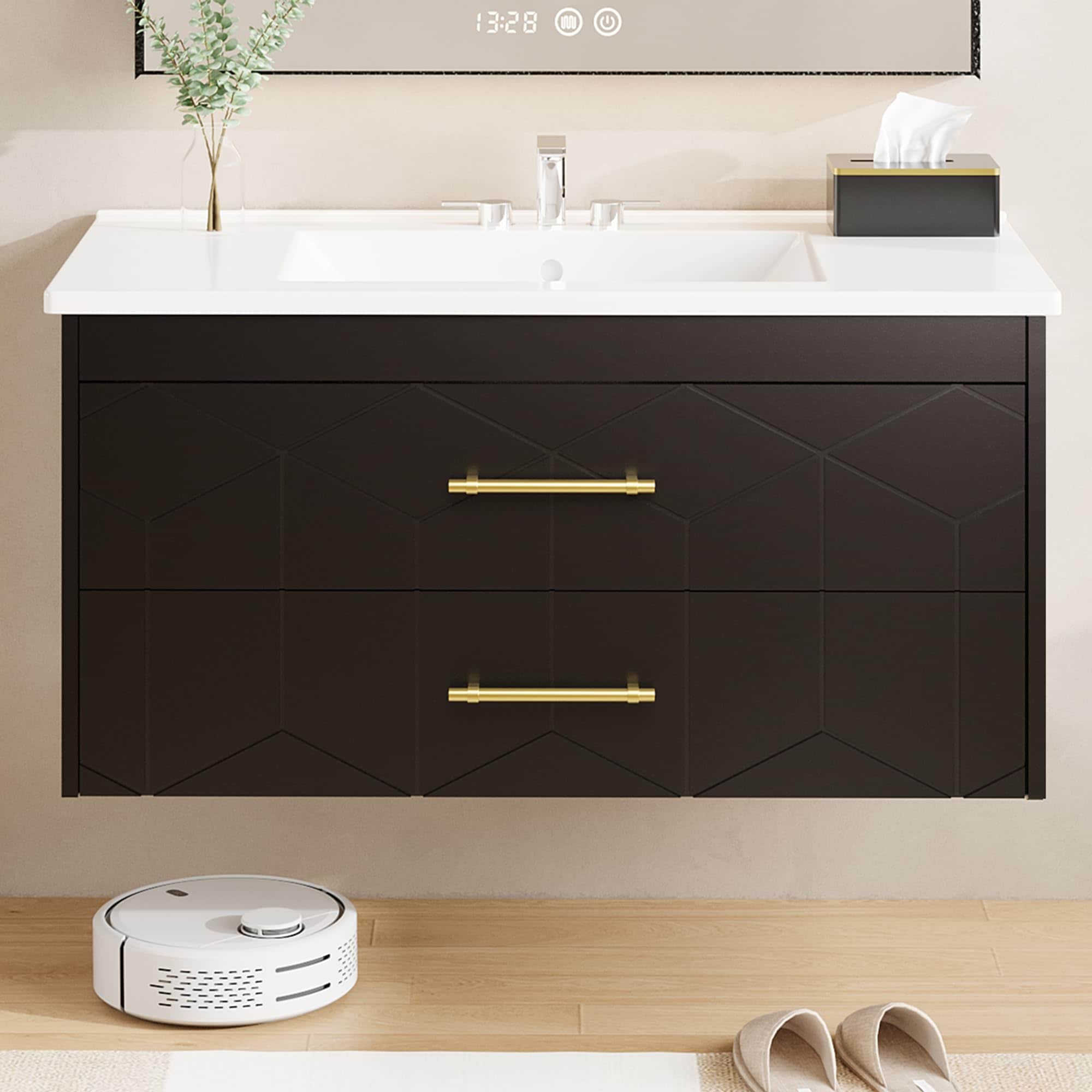 IdealHouse 36 inch Bathroom Vanity with Sink Combo Modern Floating ...