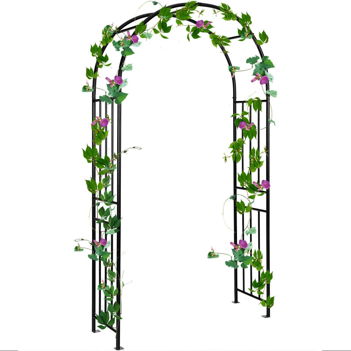Iseryn Garden Arbors 3.92-ft W x 7.17-ft H Arched Black Steel Garden ...