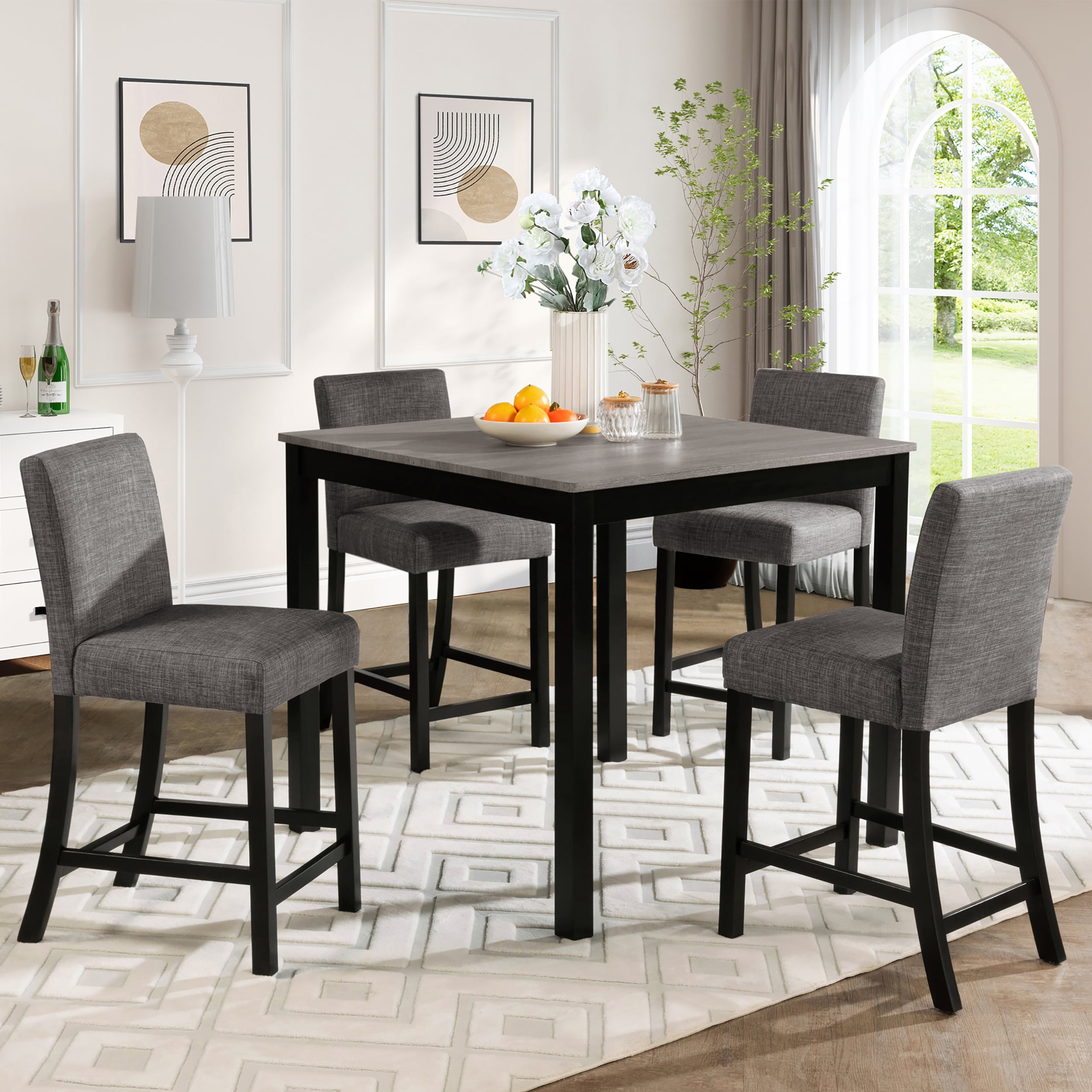Moda Furnishings MDW1998P195205 Gray Contemporary/Modern Dining Room ...