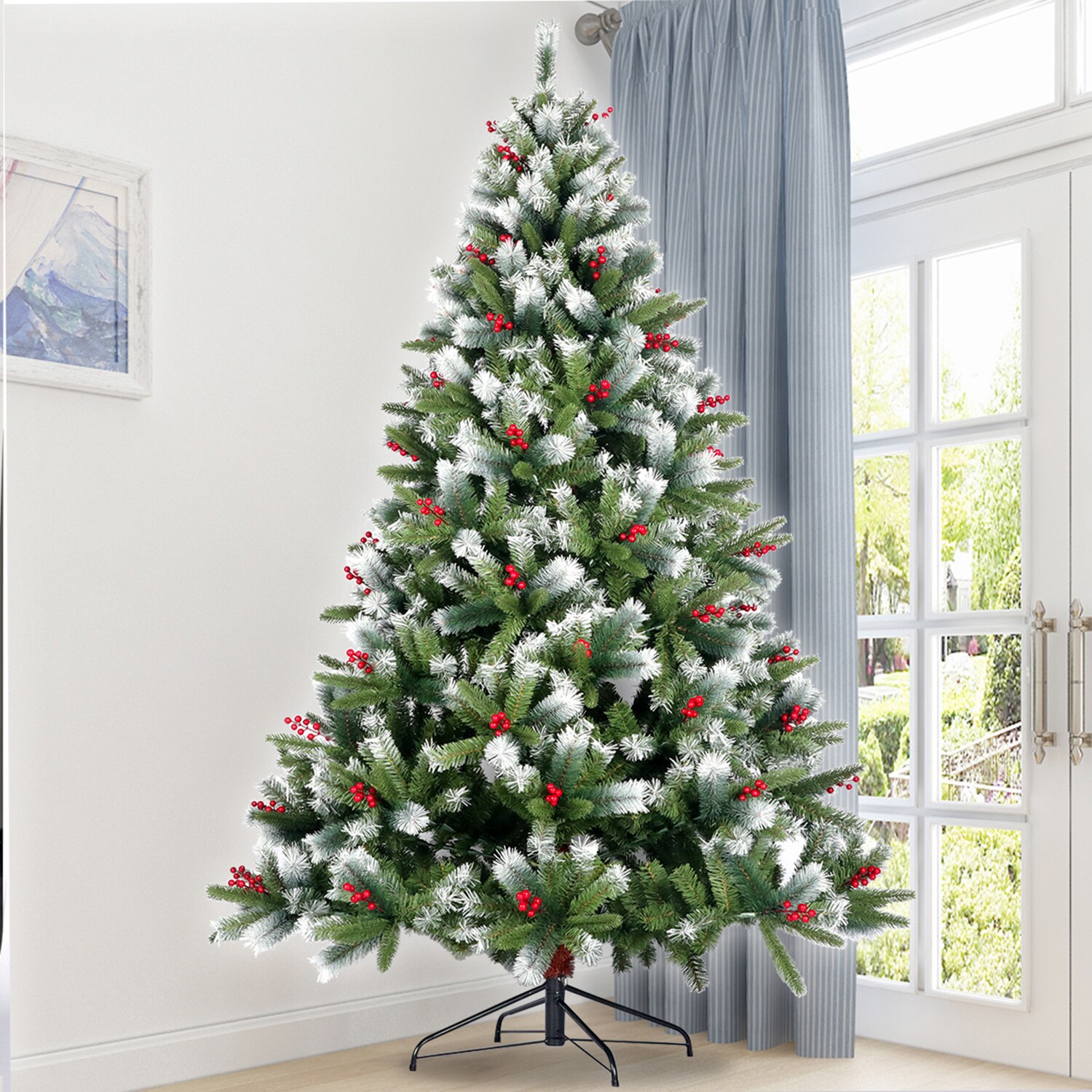 LUCKY ONE 6ft PVC Fir Artificial Christmas Tree Full Natural Spruce ...