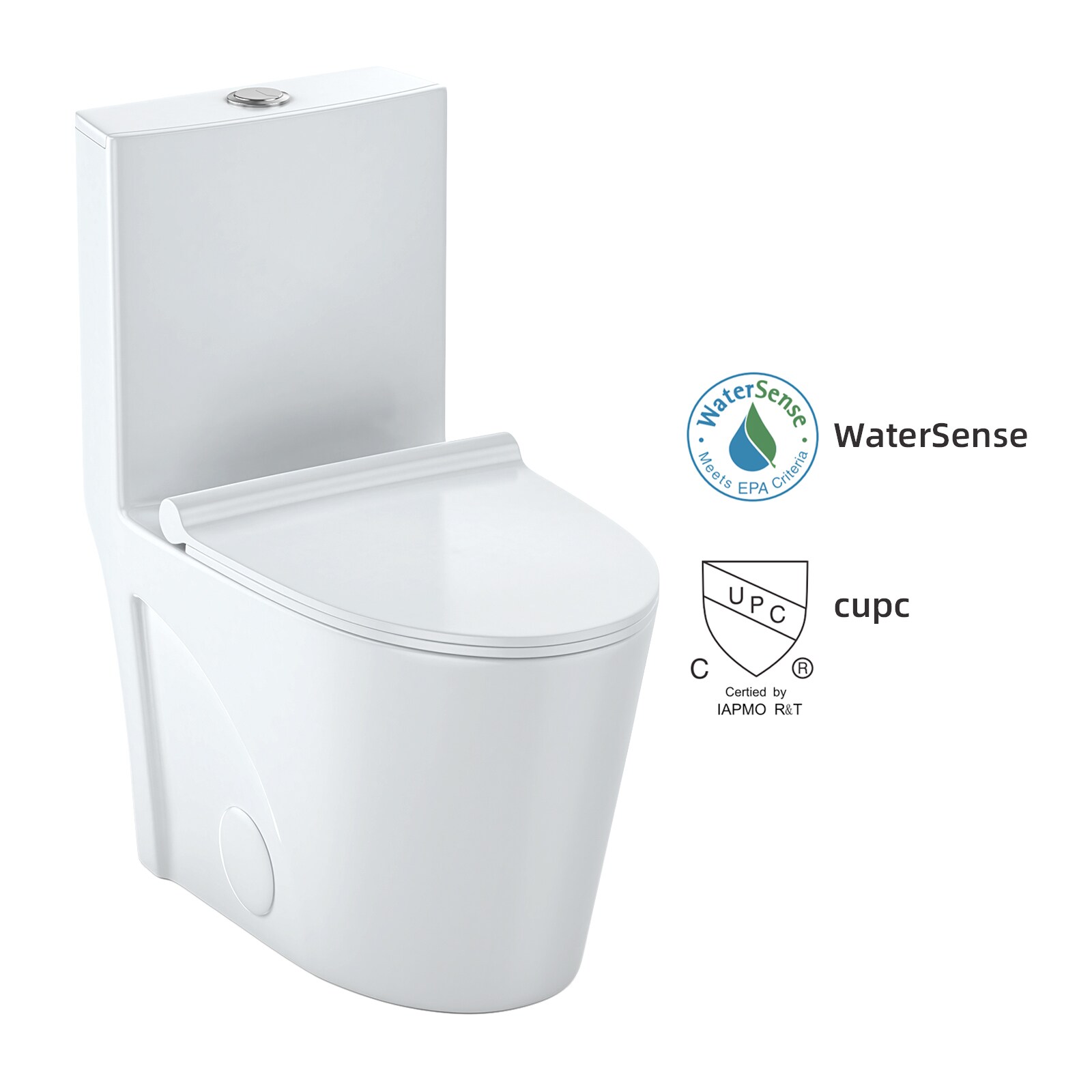 Garvee Two Piece Toilet with Seat and Wax Ring Round Toilet 1.28 ...