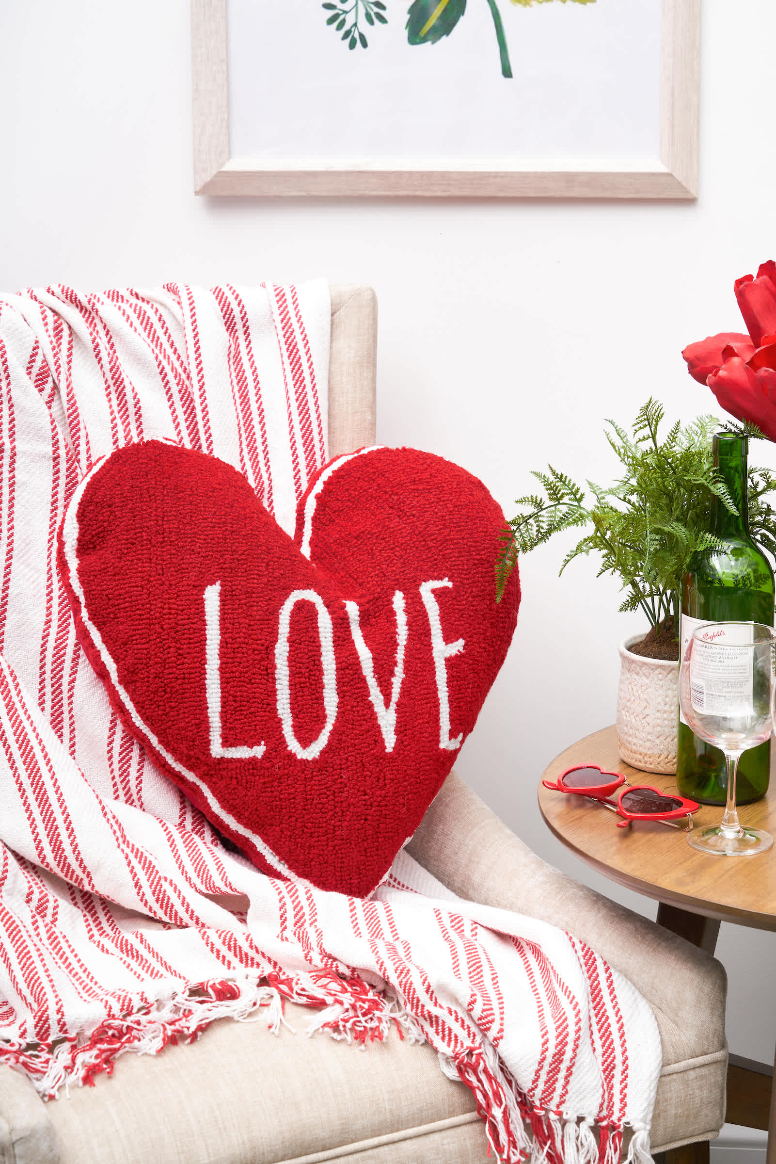 C&F Home "LOVE" Heart Shaped Hooked Valentine's Day Accent Throw Pillow ...