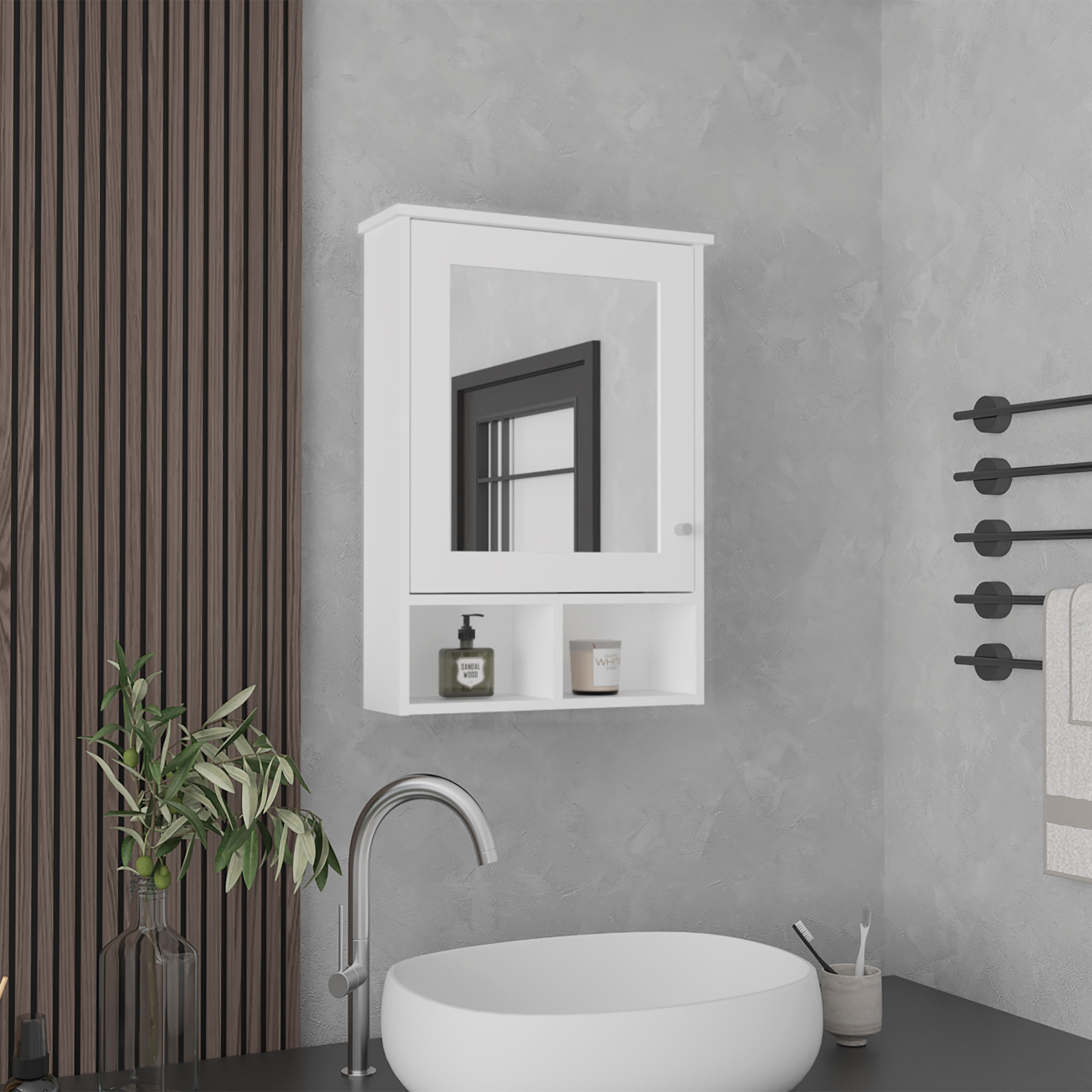 Tahanbath Medicine Cabinet with Mirror Door 29 Inches High Cabinet ...