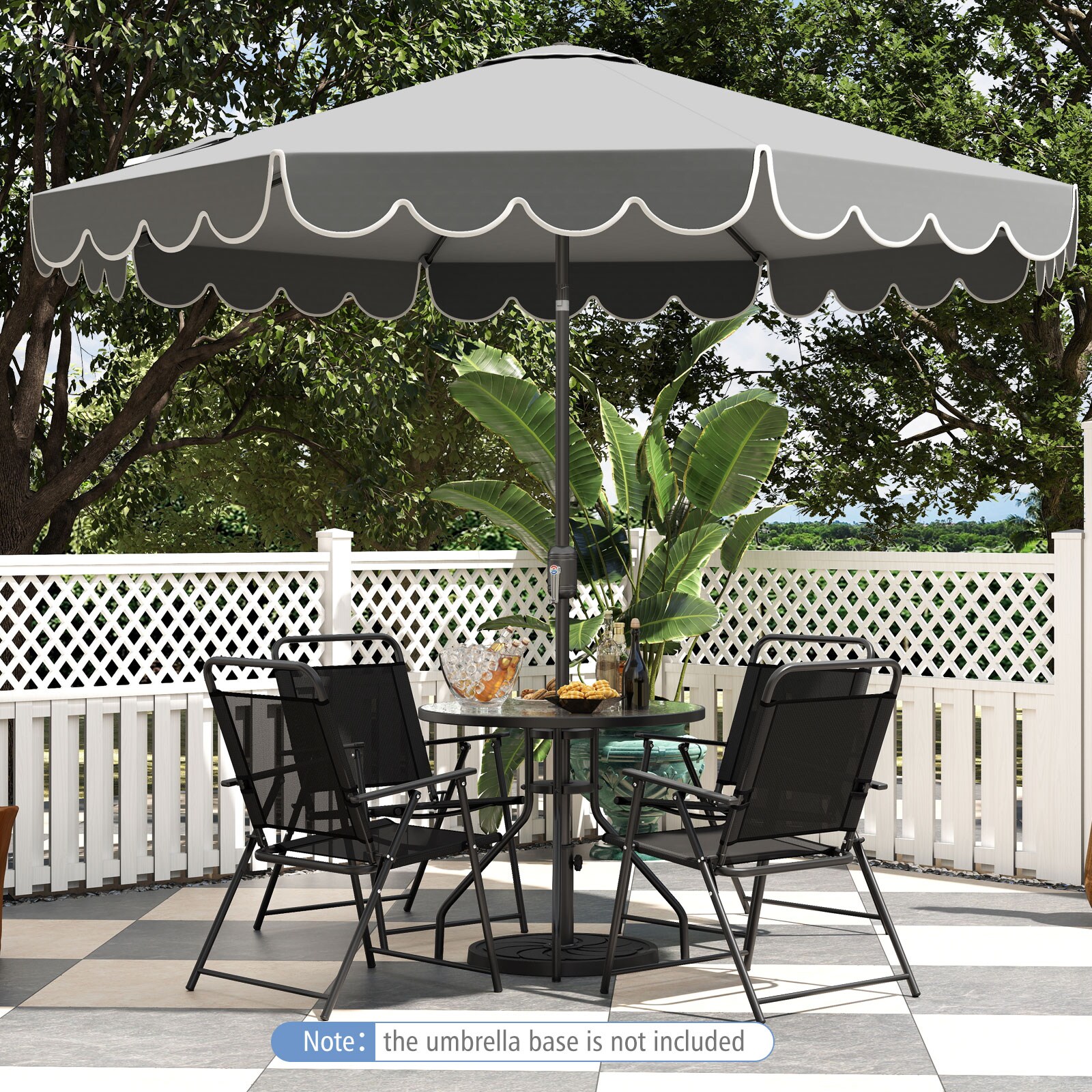 Slickblue 10 Ft Patio Umbrella Polyester Canopy With Push Button Tilt ...