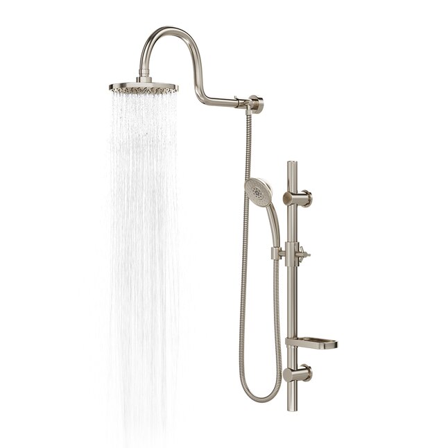 Pulse Brushed Nickel Shower Faucet Bar System With 2 Way Diverter In