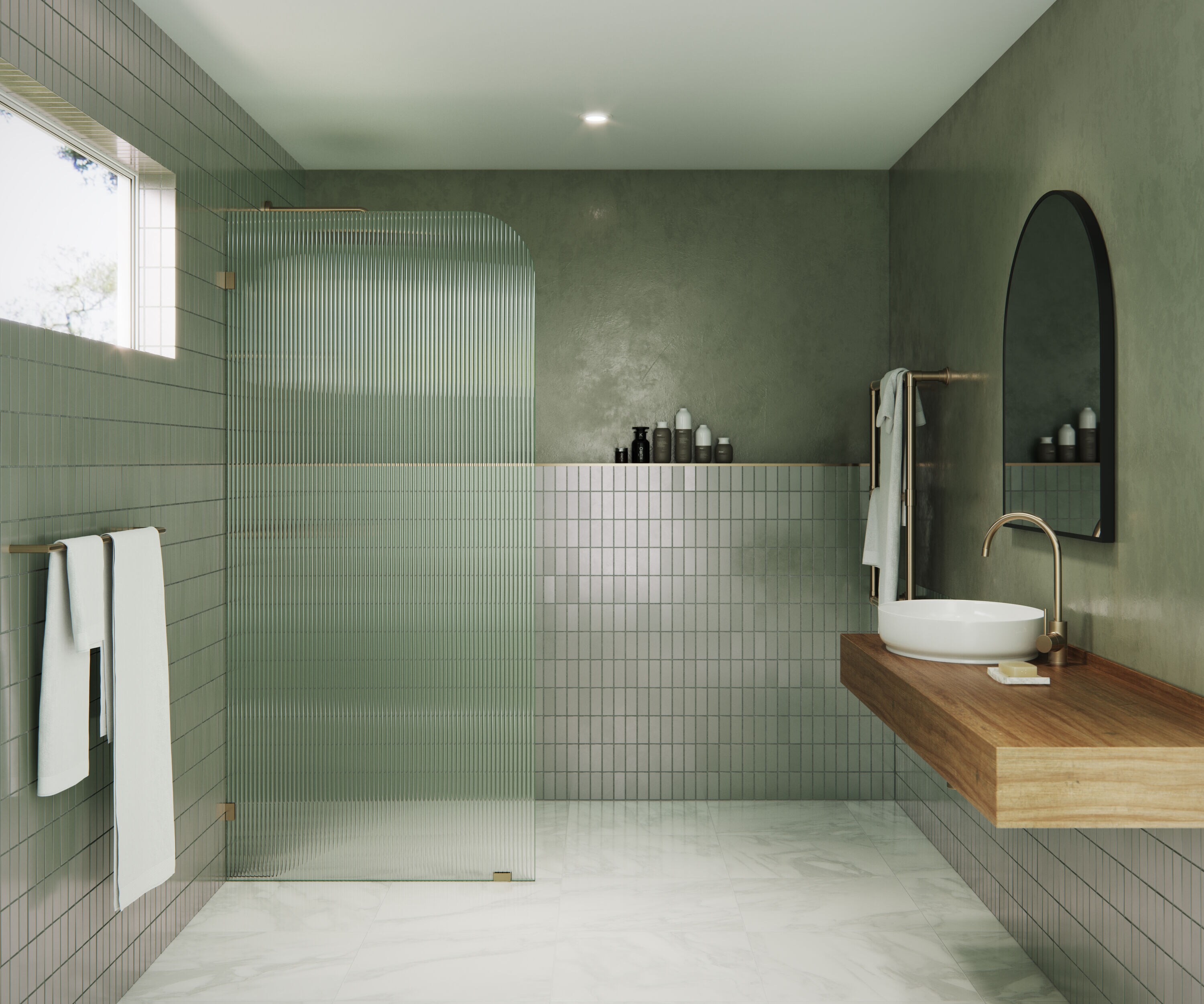 Glass Warehouse Aurora Brushed Bronze 34-in W x 78-in H Frameless ...