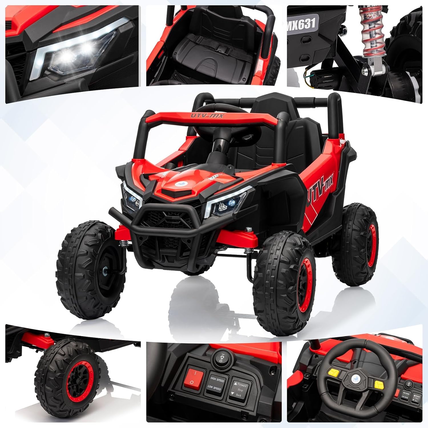 Garvee 12V Kids Ride-On Truck with Parent Remote Control 4WD/2WD ...