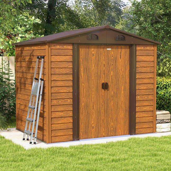 Patiowell 8-ft x 6-ft Galvanized Steel Storage Shed in the Metal ... Patiowell 8-ft x 6-ft Galvanized Steel Storage Shed in the Metal ...