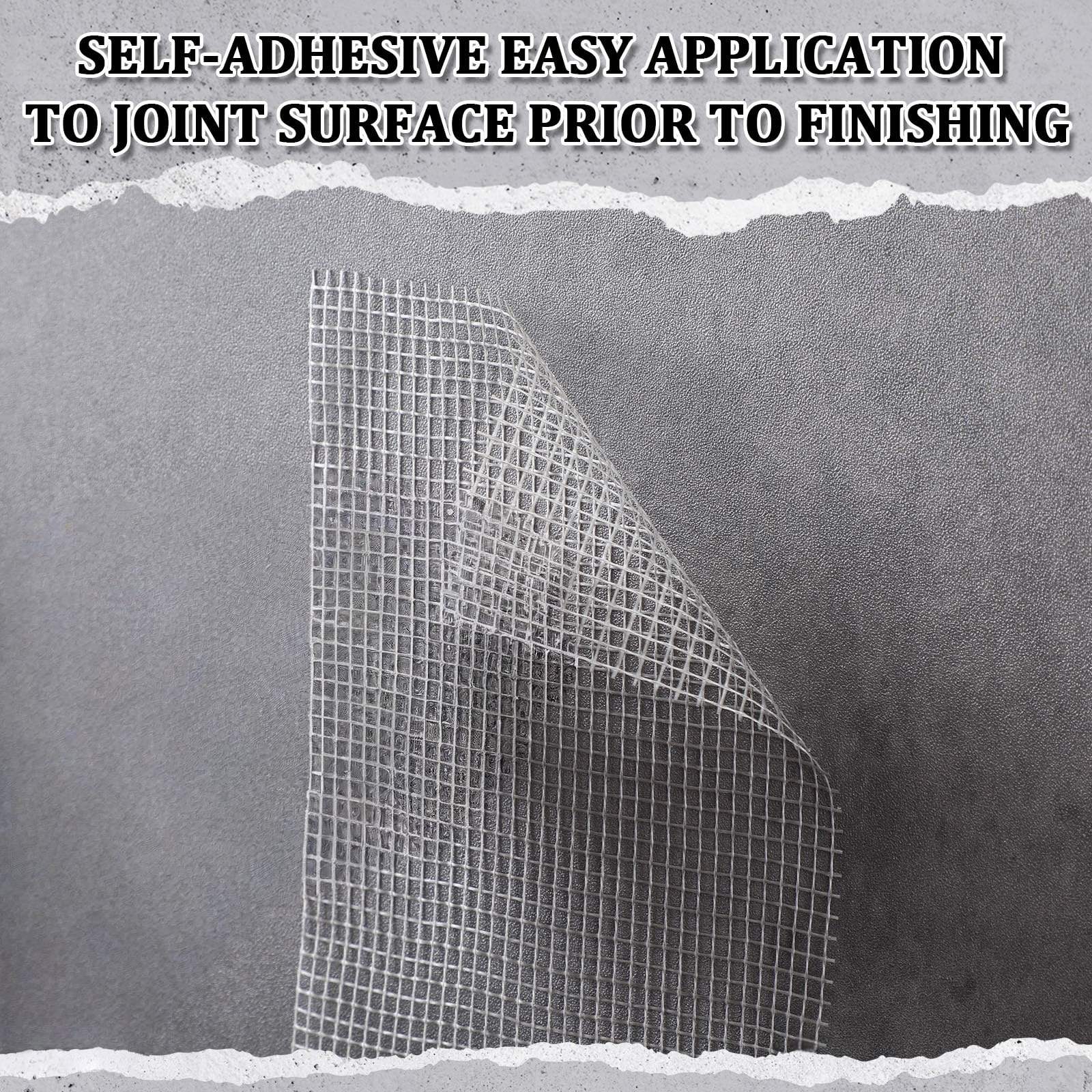 Wudkey 4 in. x 150 ft. Gray Self-Adhesive Fiberglass Drywall Joint Tape ...