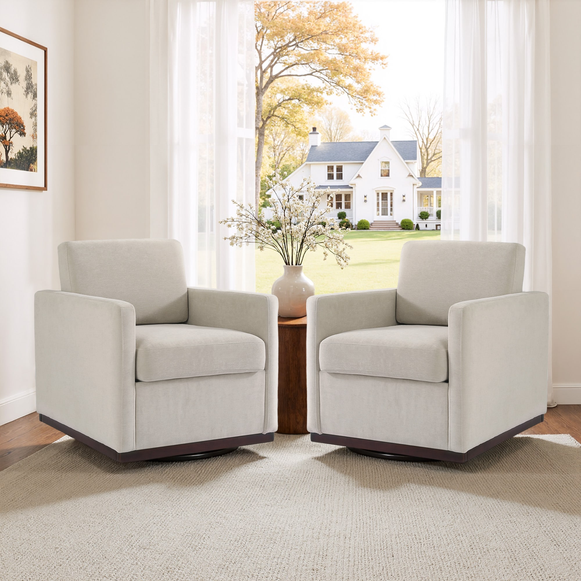 Dreamsidea Swivel Accent Chair - Mid Century Modern Arm Chair - Living ...